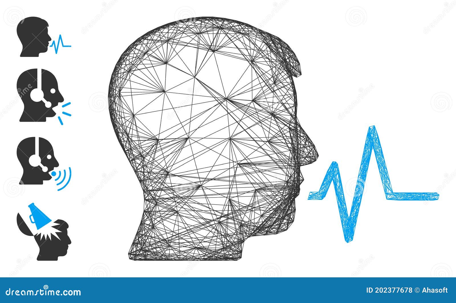 Linear Person Speech Signal Vector Mesh Stock Vector - Illustration of ...