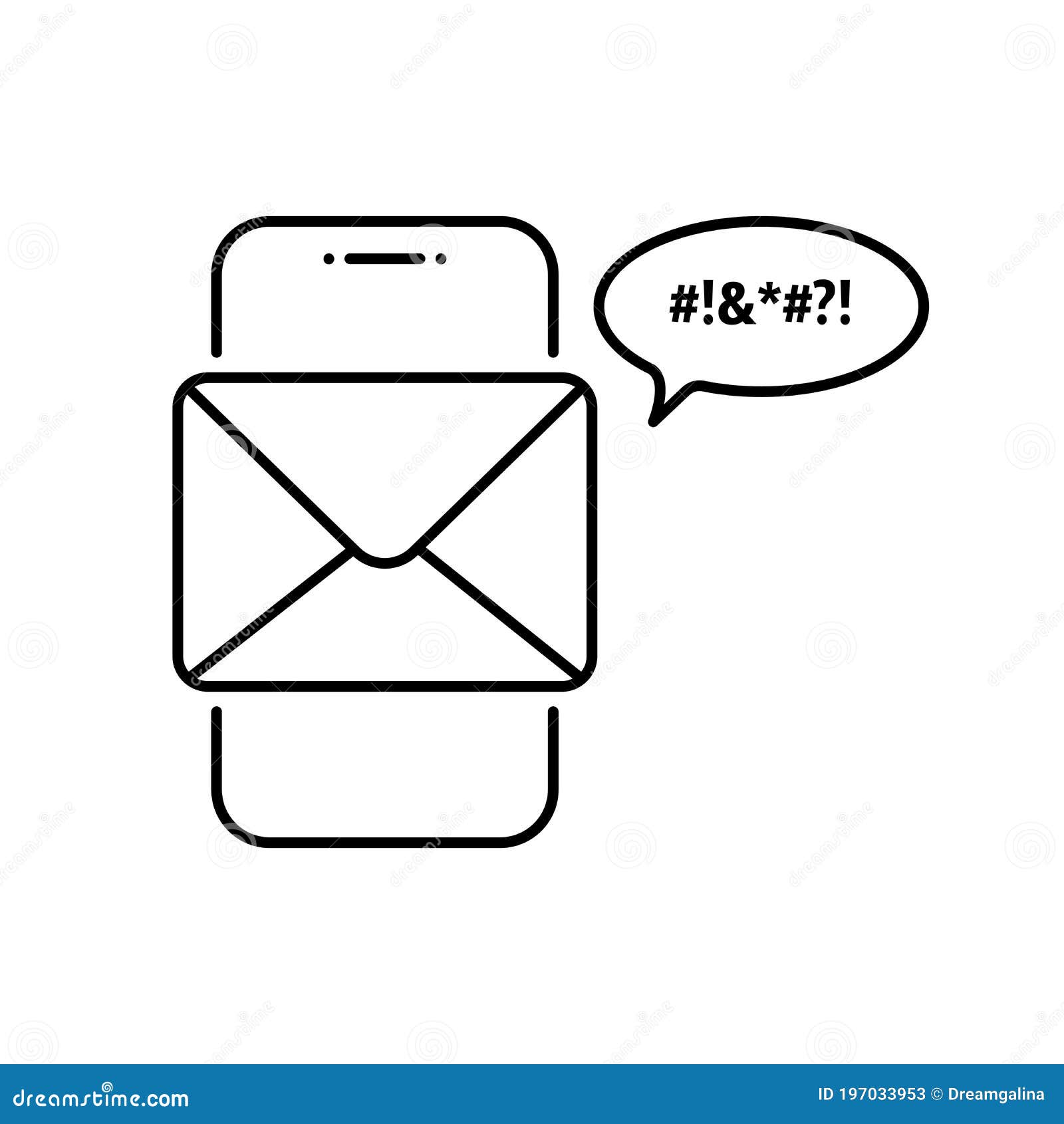 Unwanted Spam Call Fraud Sign On White Background Cartoon Vector ...
