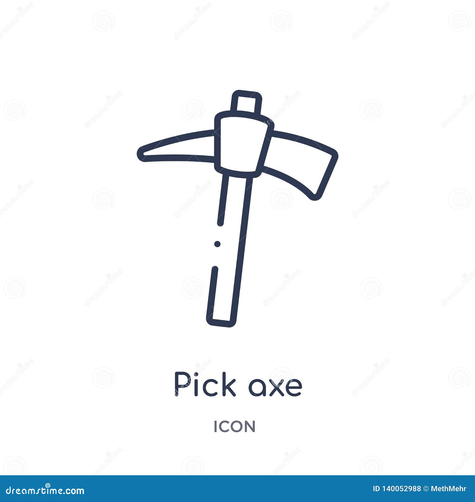 Linear Pick Axe Icon from Construction Tools Outline Collection. Thin ...
