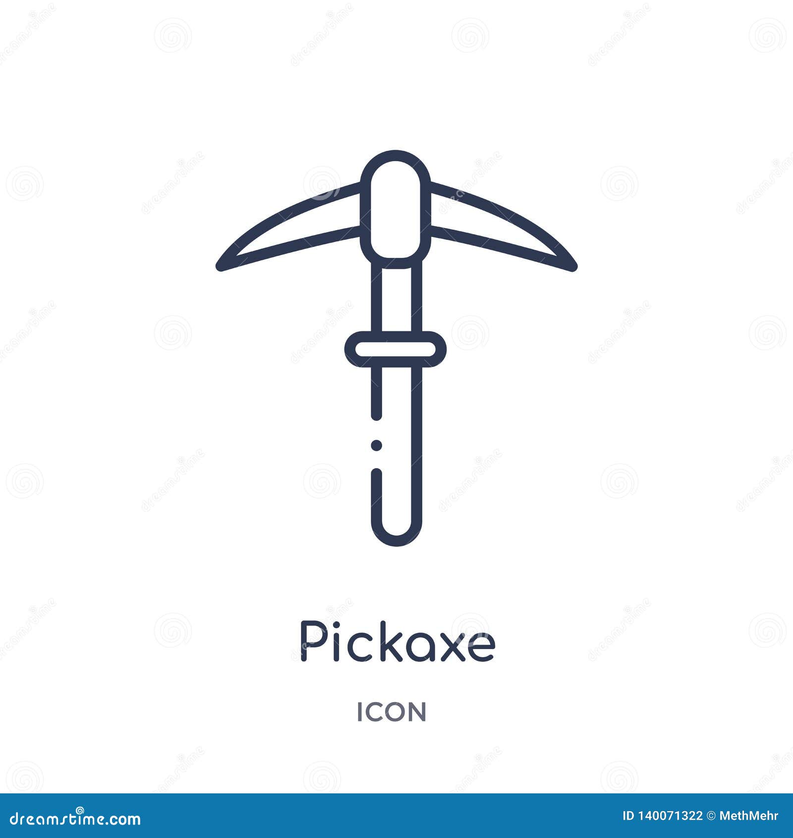 Linear Pickaxe Icon from Construction and Tools Outline Collection ...