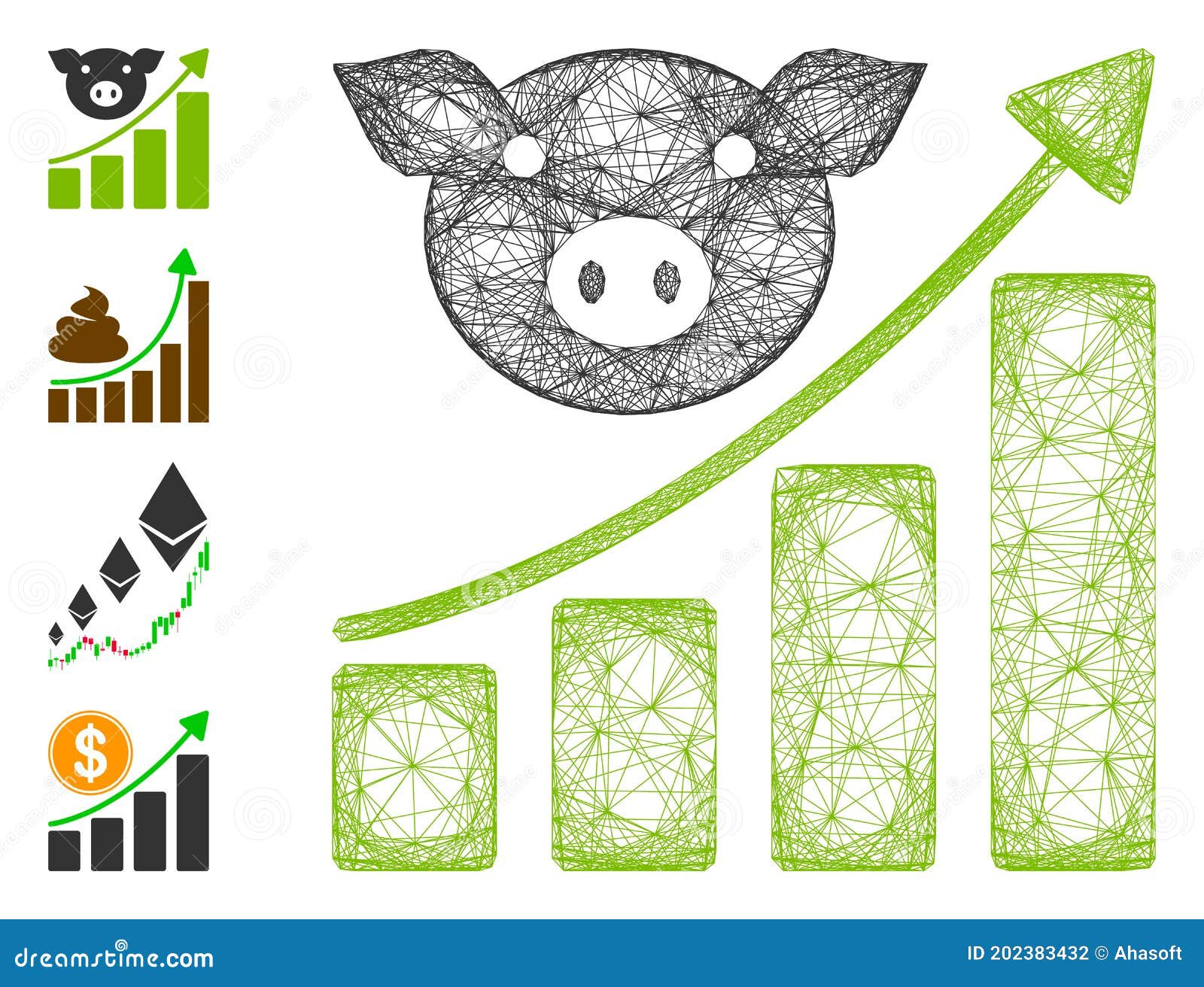 Linear Pig Growing Chart Vector Mesh Stock Vector - Illustration of ...