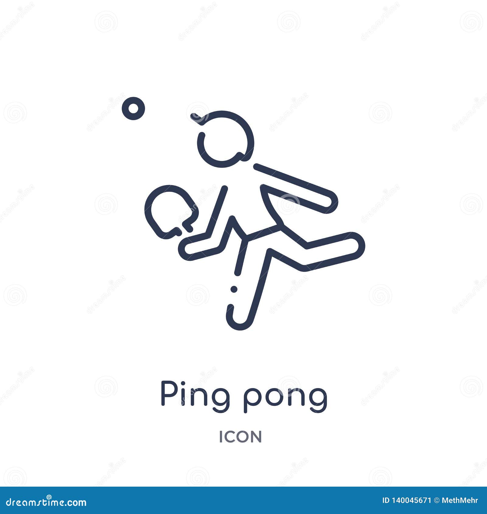 Linear Ping Pong Icon from Activity and Hobbies Outline Collection ...