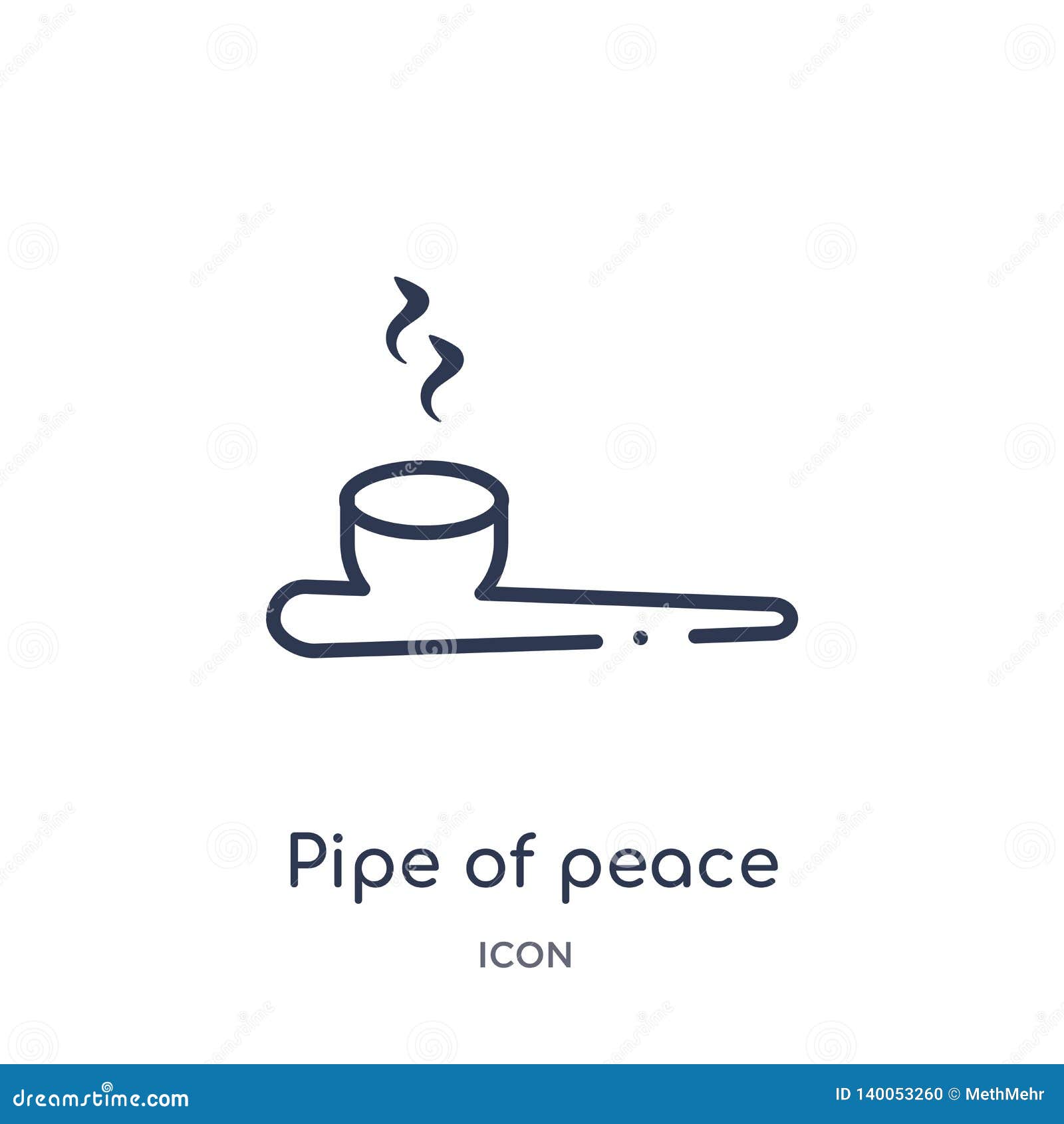 Linear Pipe of Peace Icon from Culture Outline Collection. Thin Line ...