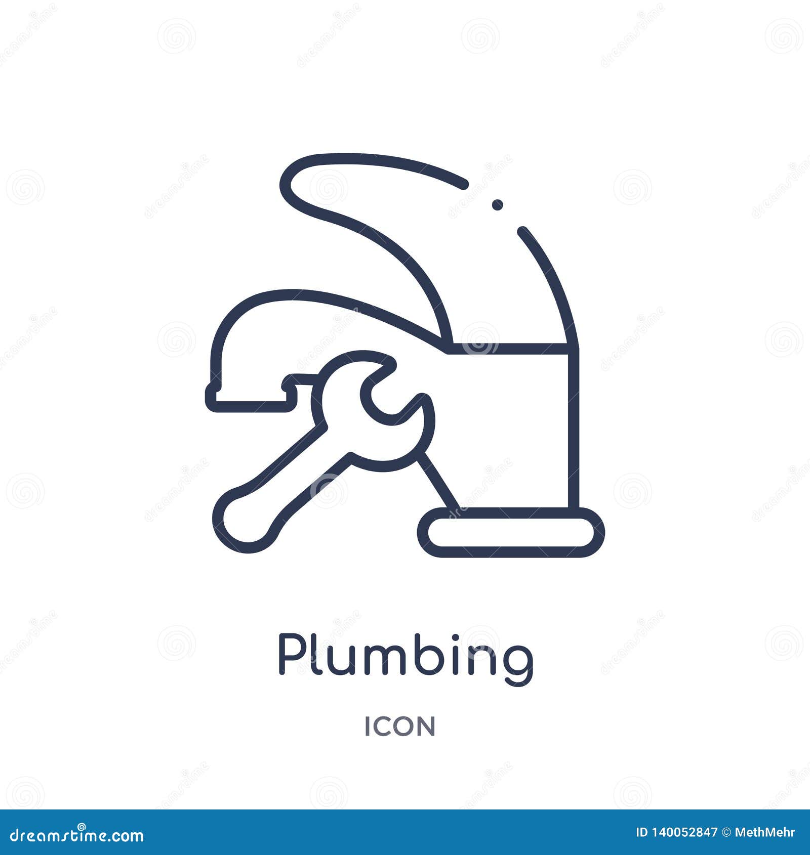 Linear Plumbing Icon from Construction Tools Outline Collection. Thin ...