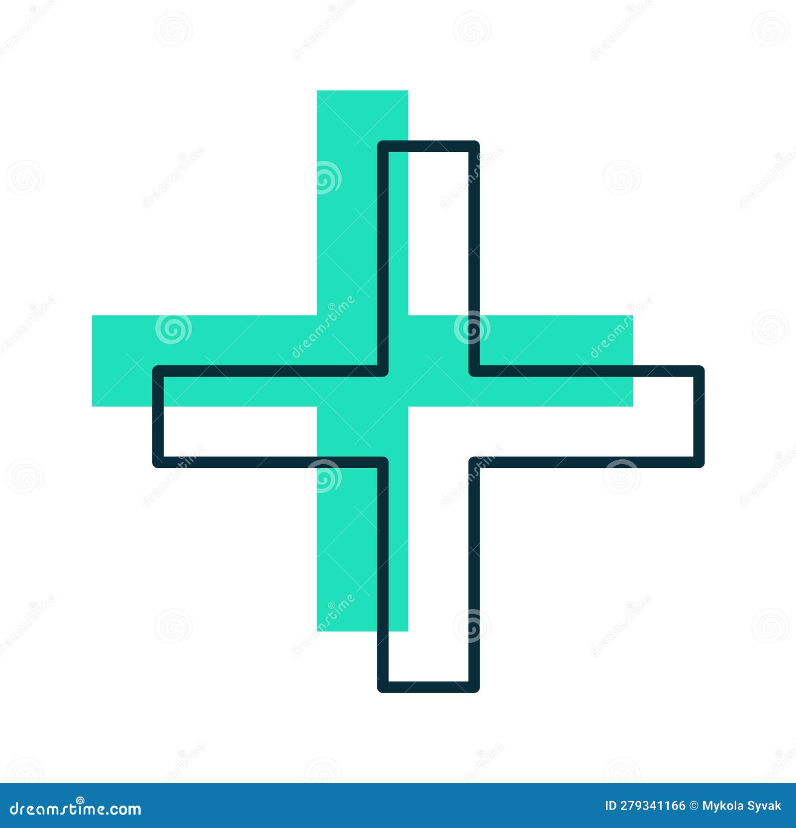 Linear Plus Element stock vector. Illustration of isolated - 279341166