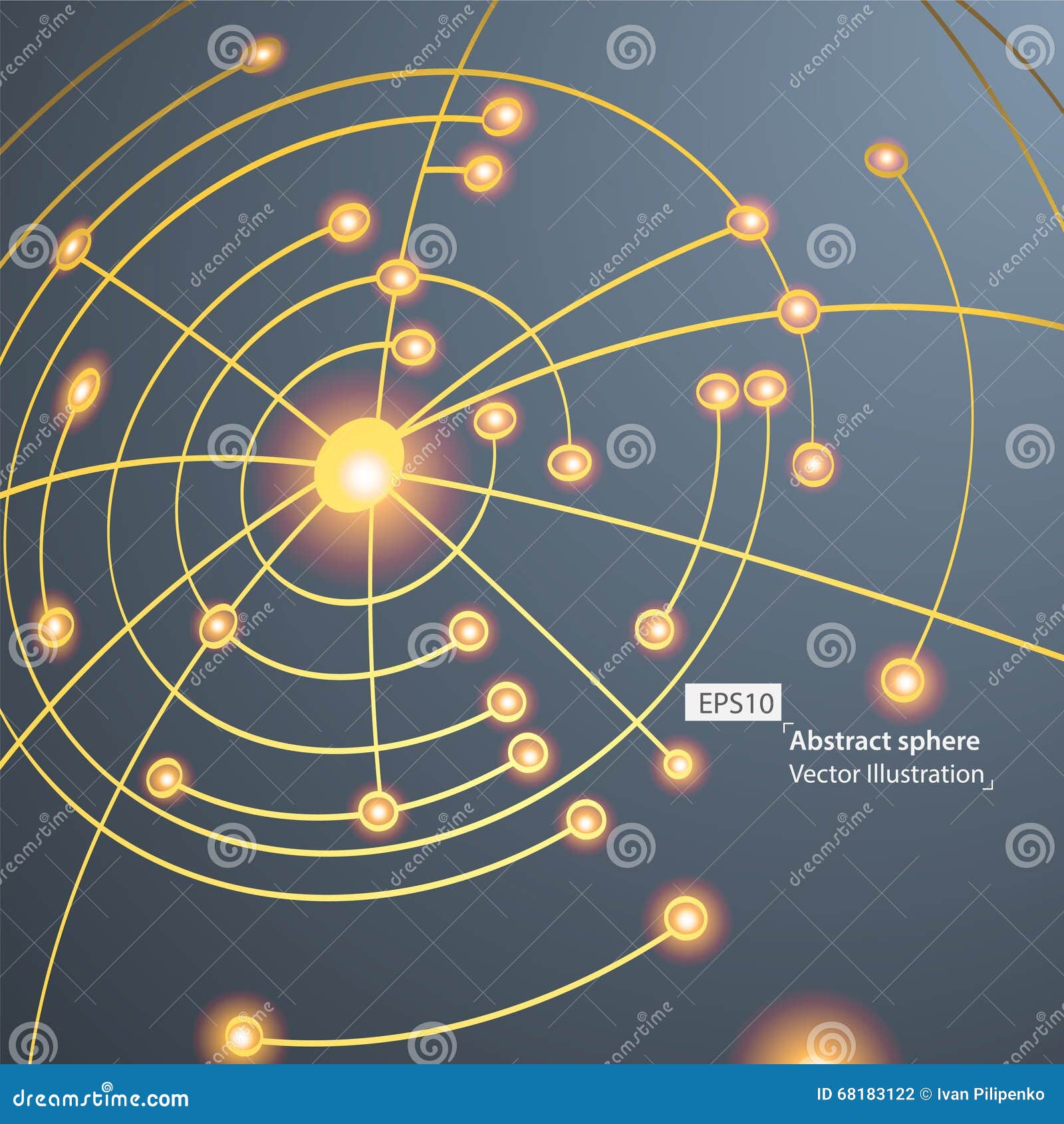Linear and Point Sphere, Technology Concept Stock Vector - Illustration ...