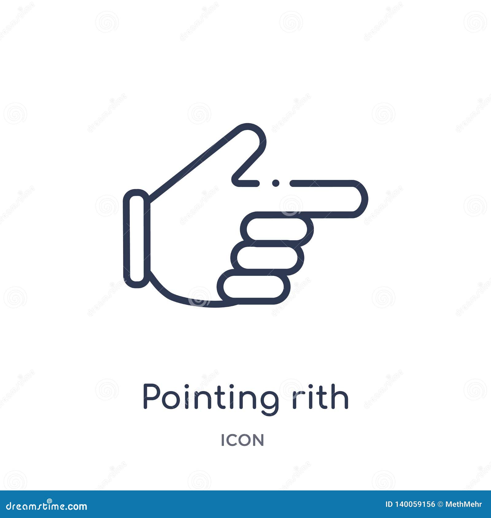 Linear Pointing Rith Icon From Hands Outline Collection. Thin Line ...