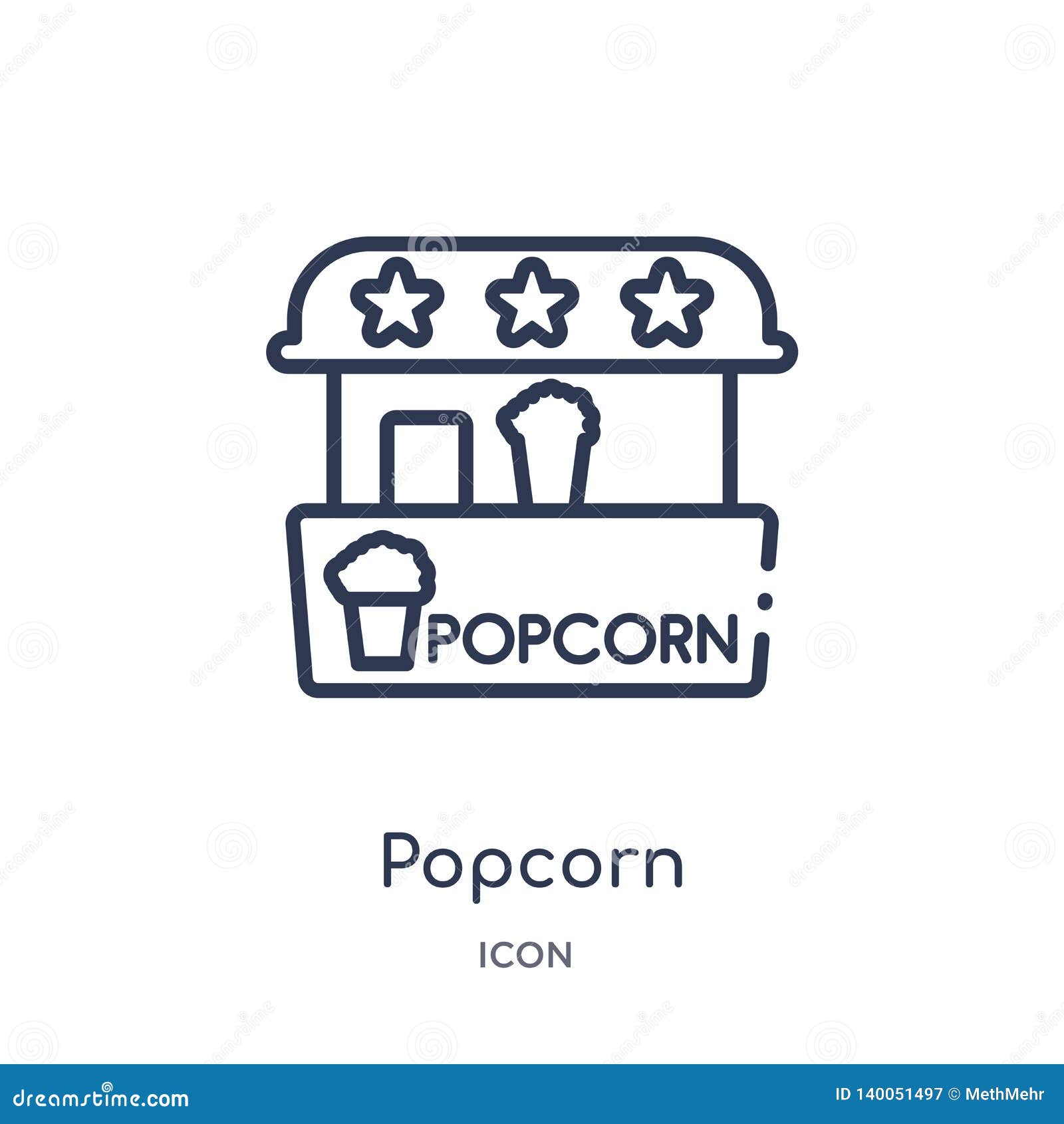 Linear Popcorn Icon From Circus Outline Collection. Thin Line Popcorn ...
