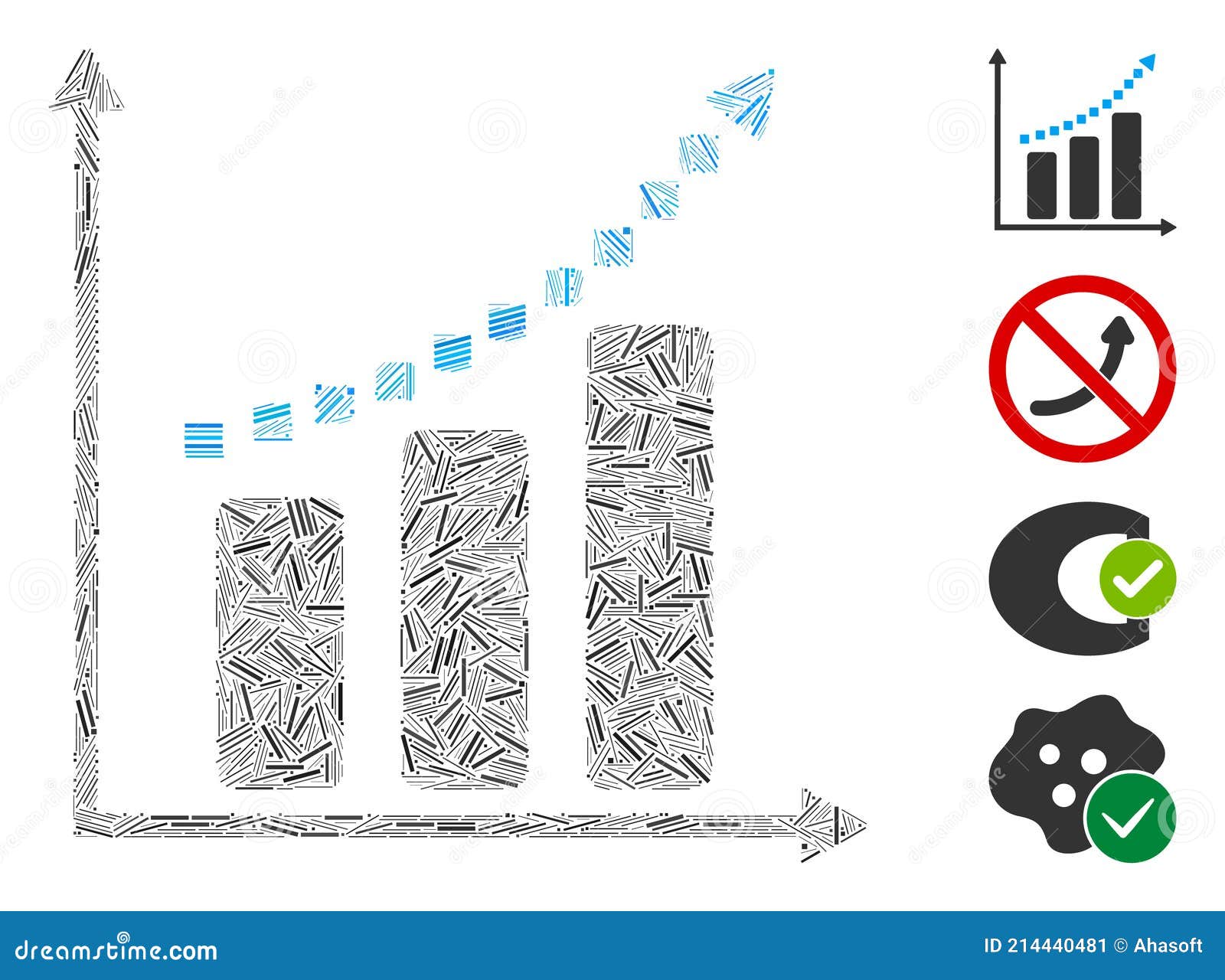 Linear Positive Trend Icon Vector Collage Stock Vector - Illustration ...