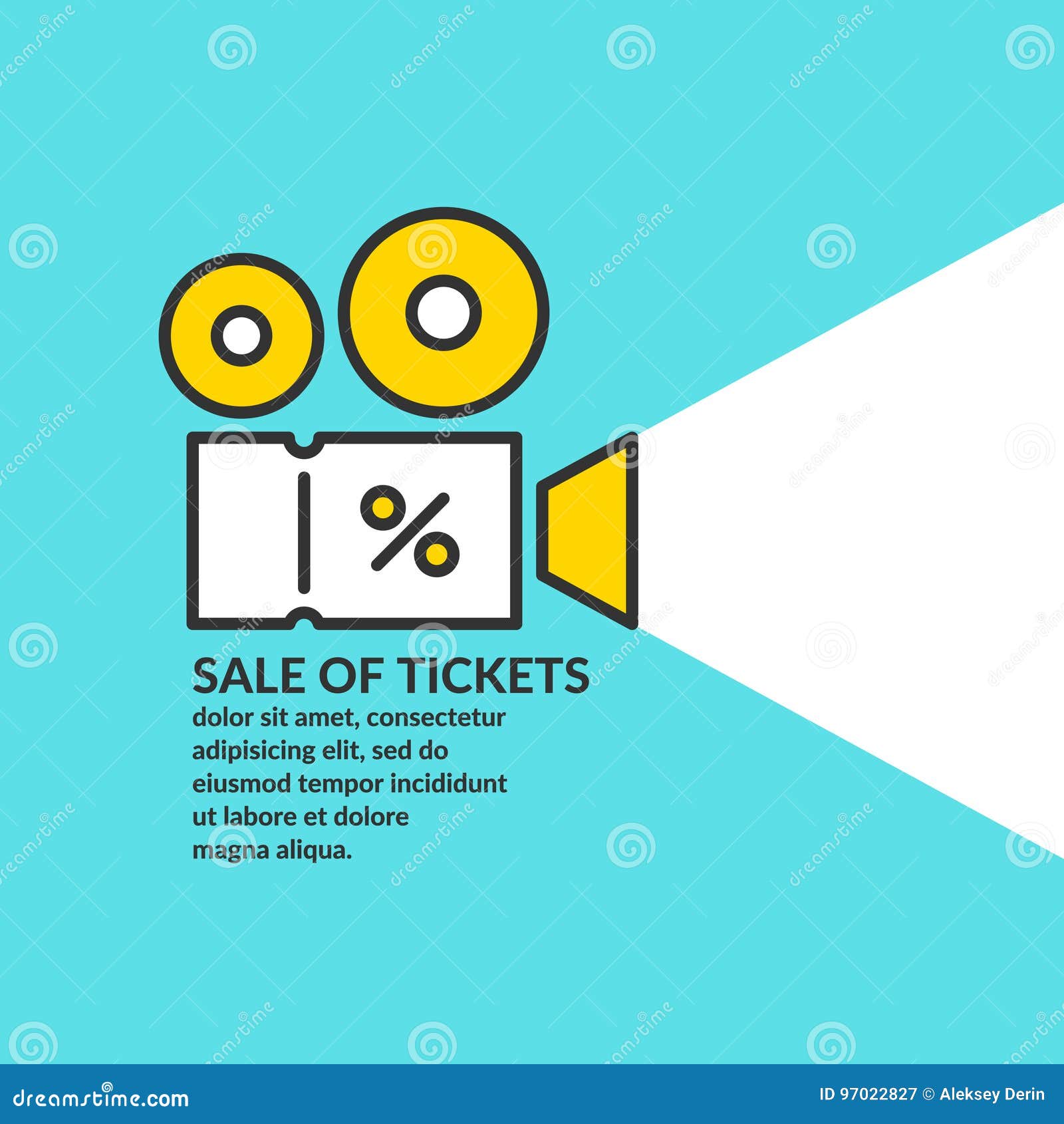 Linear Poster Sale of Tickets. Vector Graphics Stock Vector ...