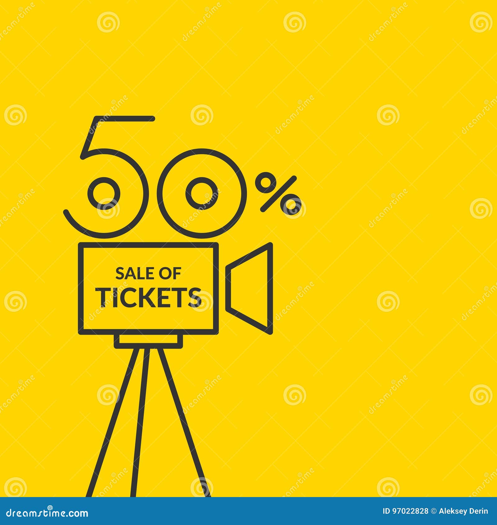 Linear Poster Sale of Tickets. Vector Graphics Stock Vector ...