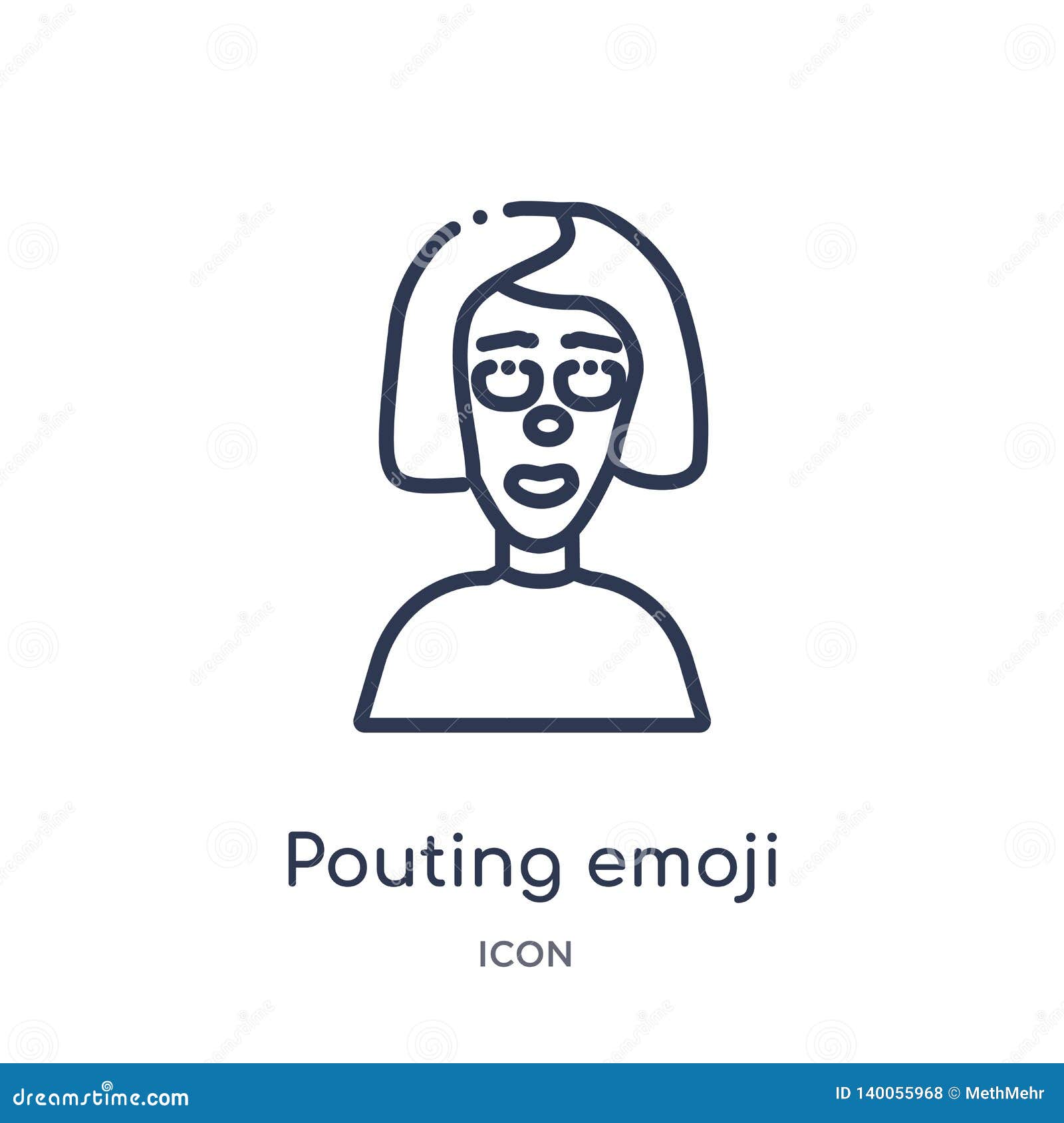 Linear Pouting Emoji Icon From Emoji Outline Collection. Thin Line ... Linear Pouting Emoji Icon From Emoji Outline Collection. Thin Line ...