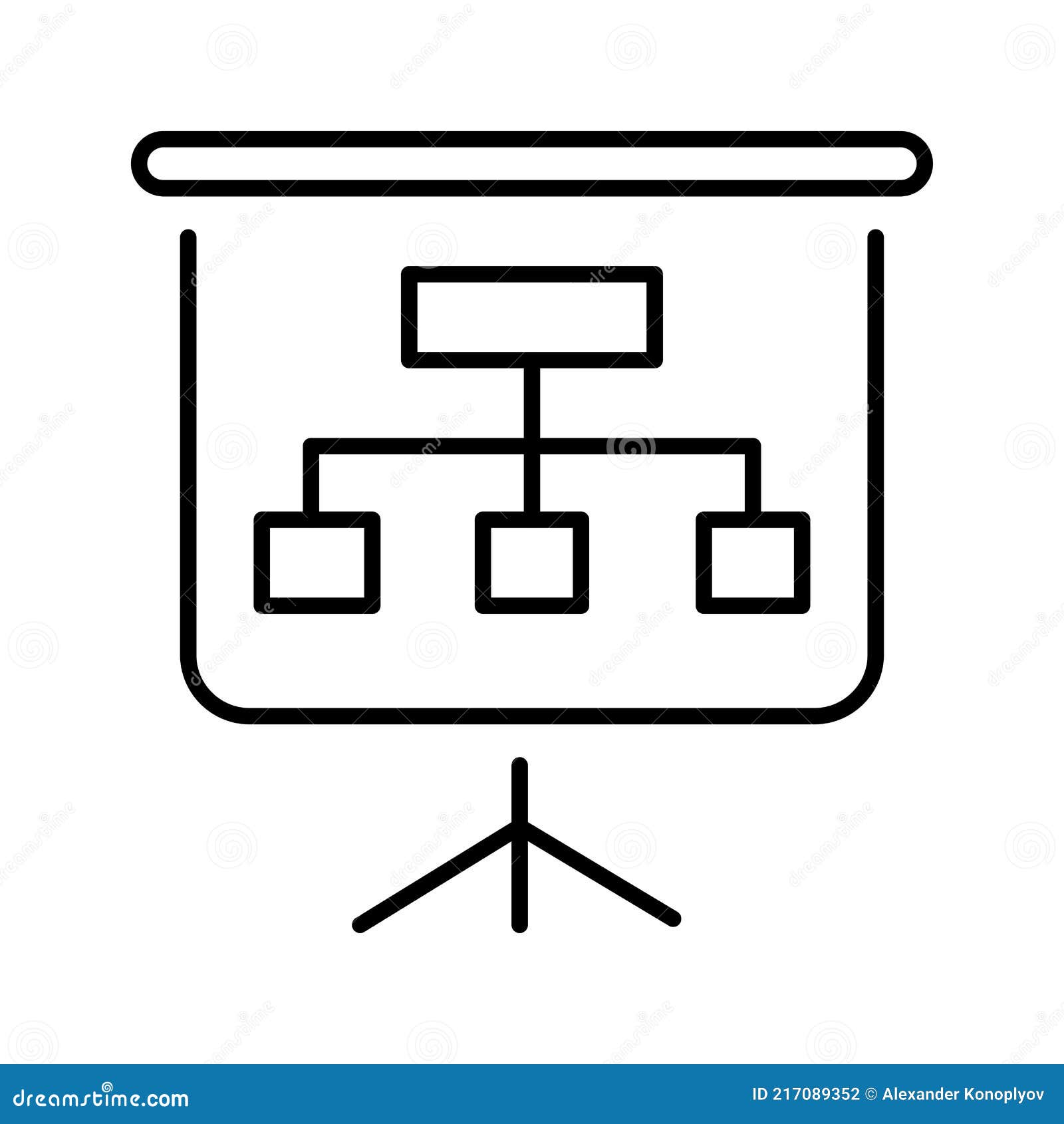 Linear Presentation Billboard Icon Vector Illustration. Monochrome ...