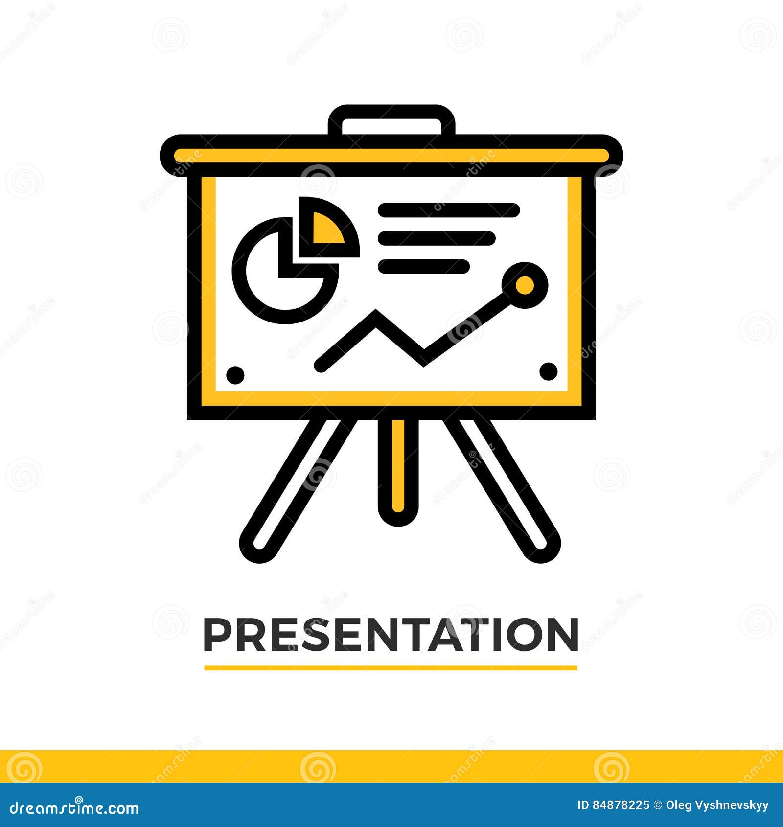 Linear Presentation Icon. Pictogram in Outline Style. Vector Modern ...