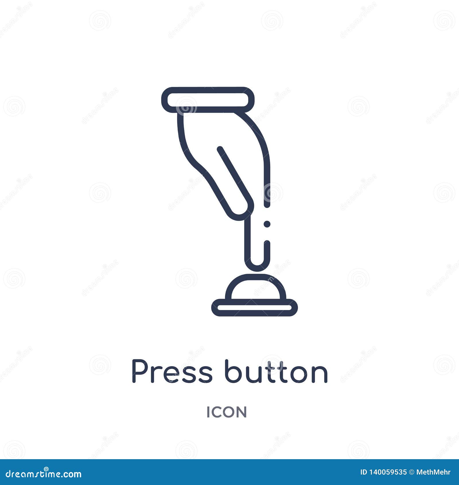 Linear Press Button Icon From Hands Outline Collection. Thin Line Press ...