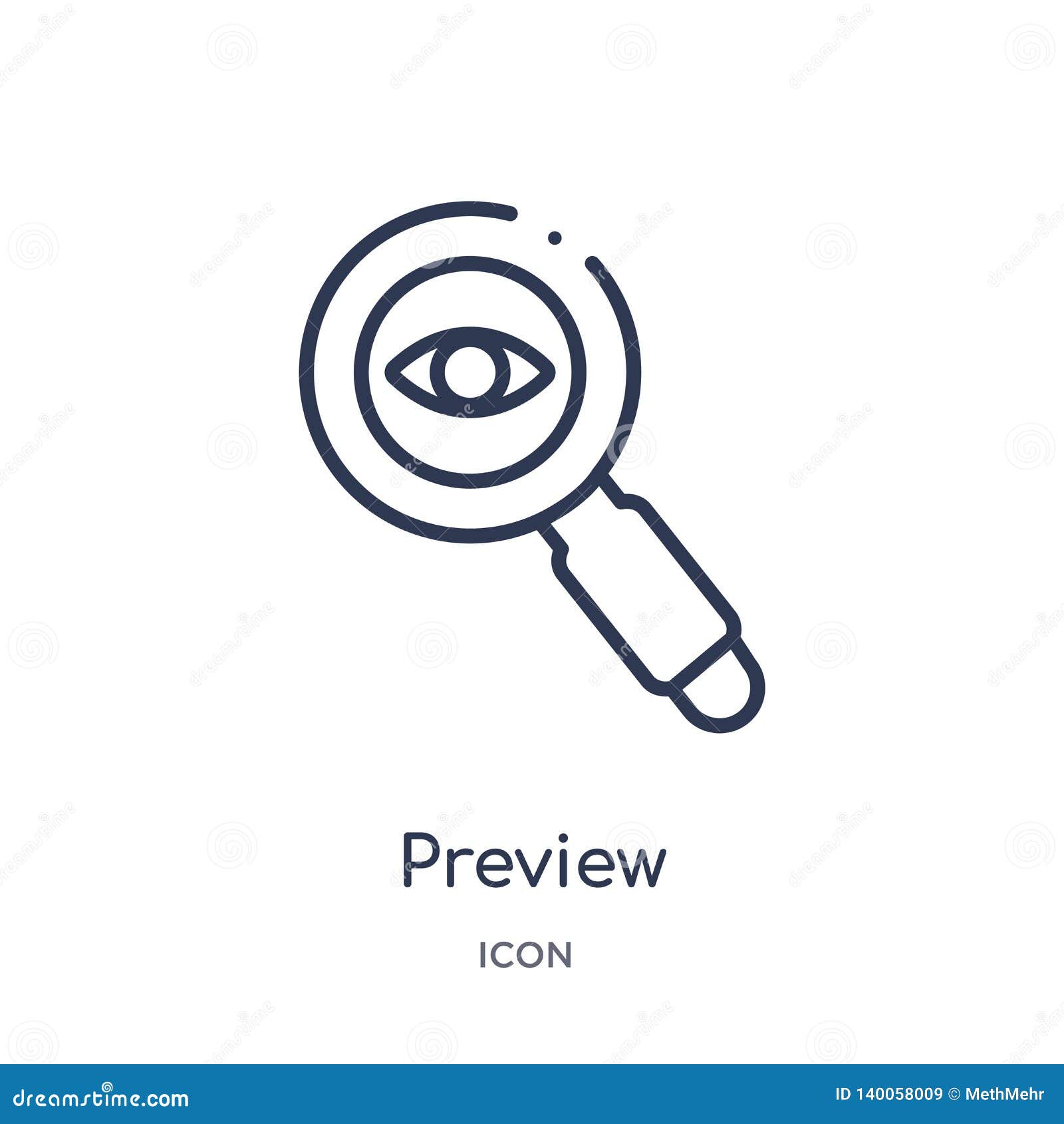Preview Icon Of 3 Types Color, Black And White, Outline. Isolated ...
