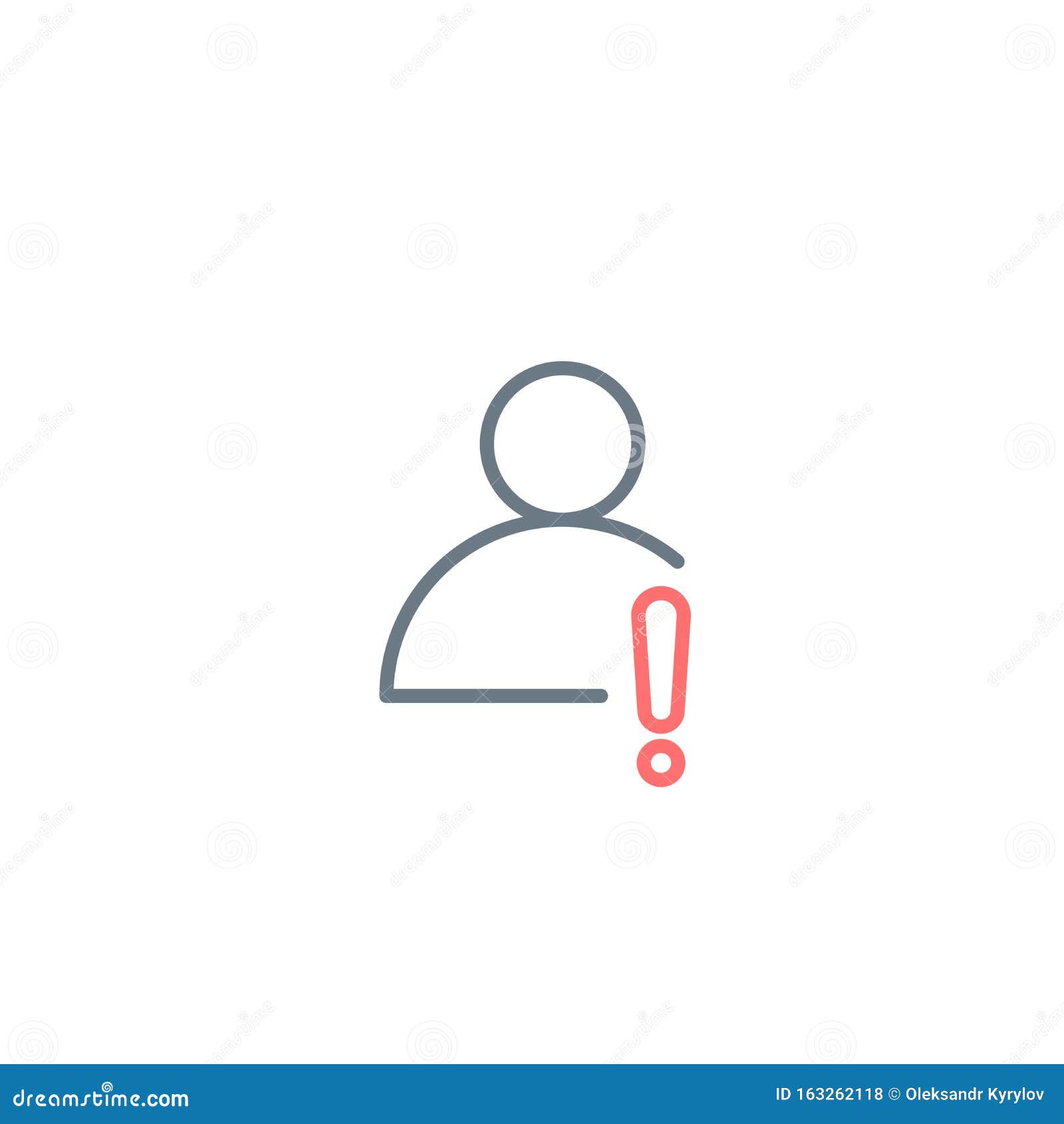 Linear Profile User Action Icon with Exclamation Mark. Could Be Used As ...