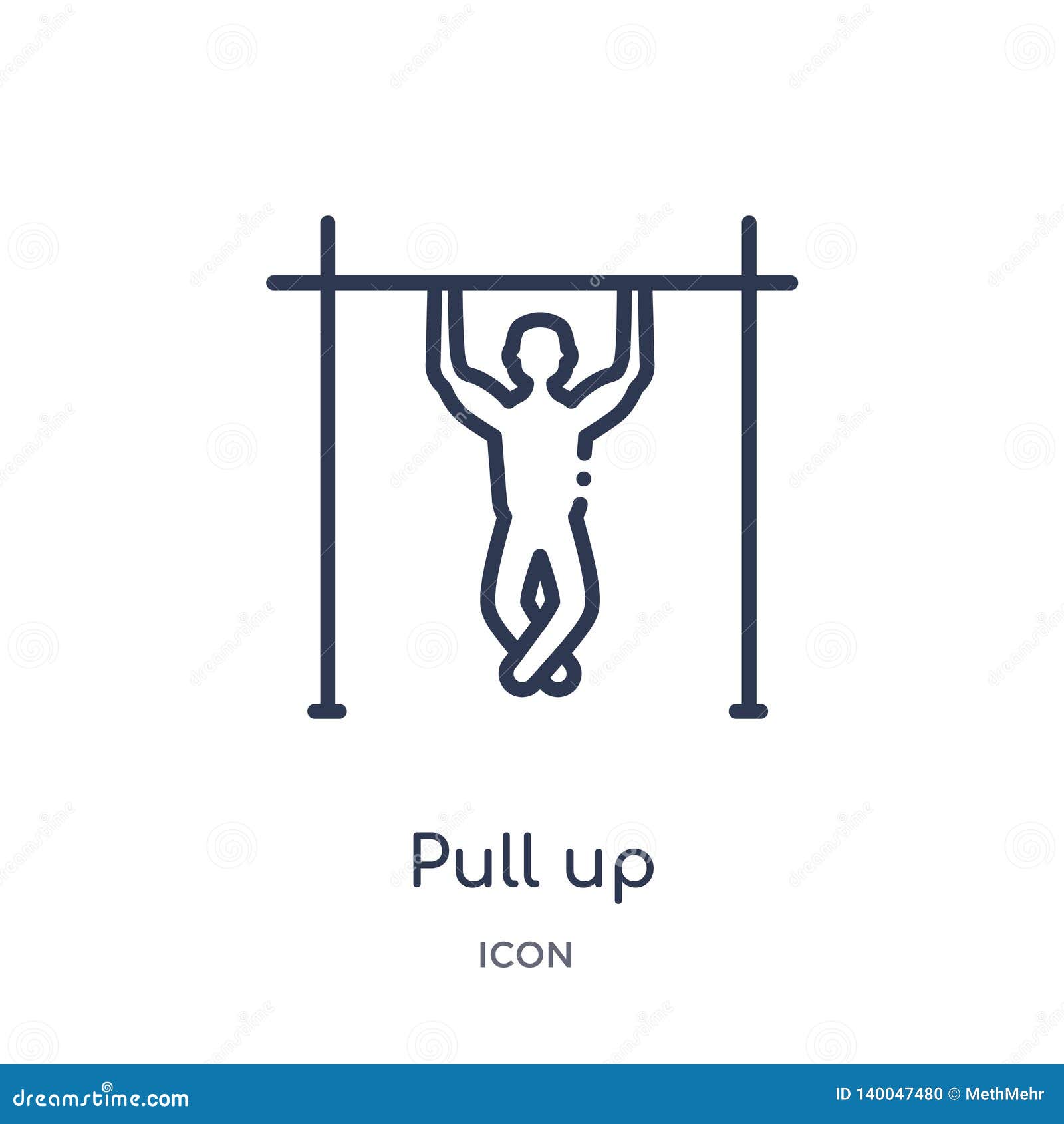 Linear Pull Up Icon from Army and War Outline Collection. Thin Line ...