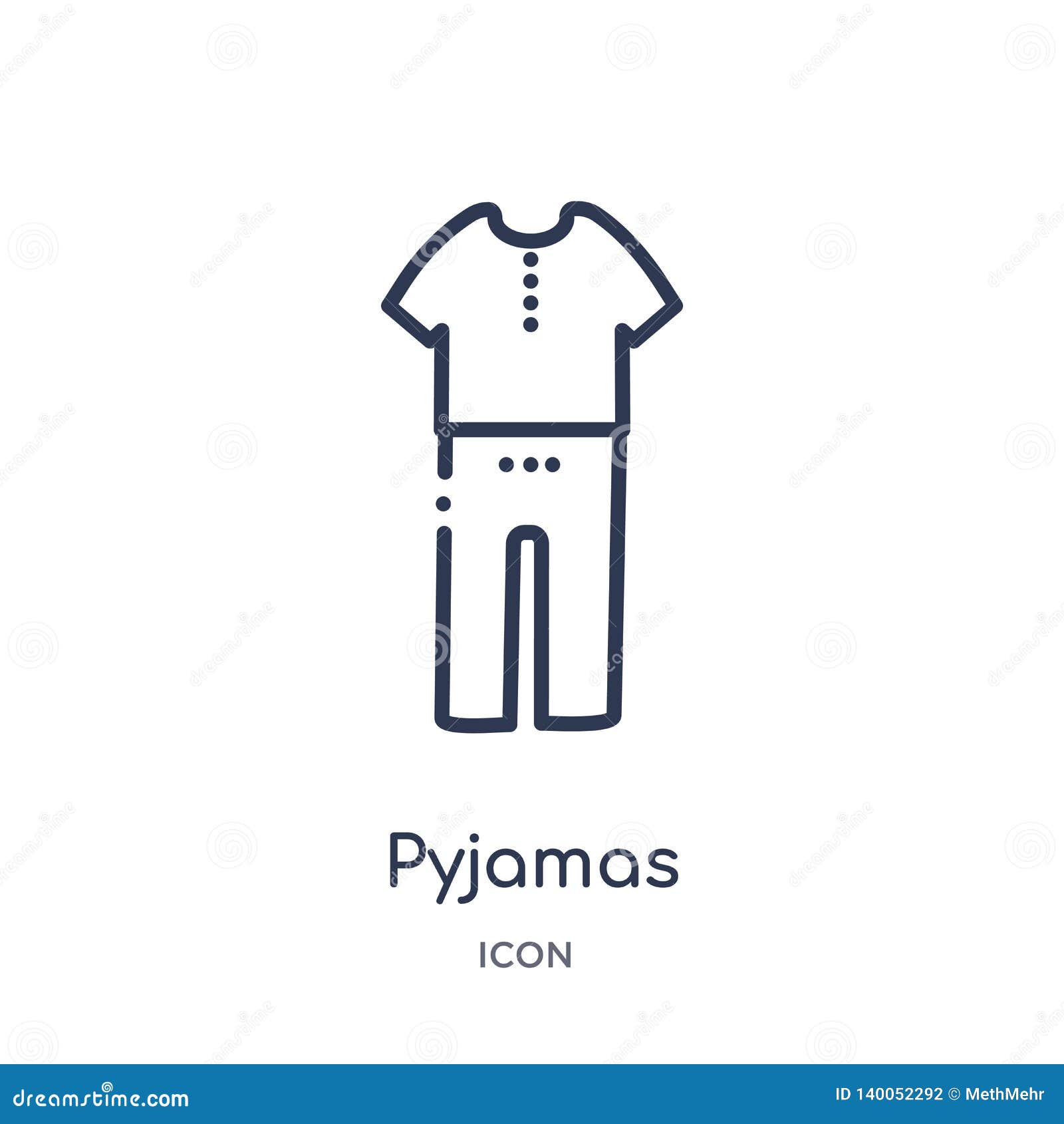 Linear Pyjamas Icon From Clothes Outline Collection. Thin Line Pyjamas ...