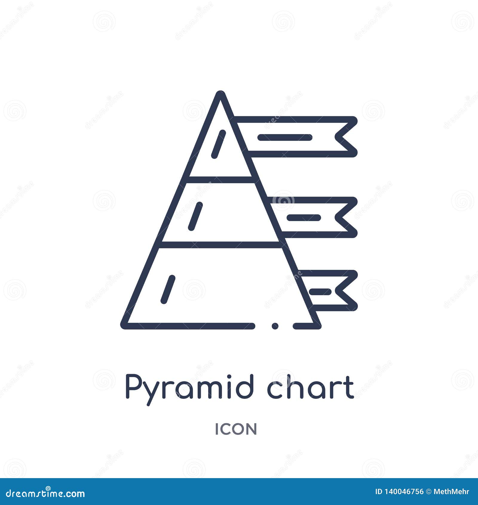 Linear Pyramid Chart Icon from Analytics Outline Collection. Thin Line ...