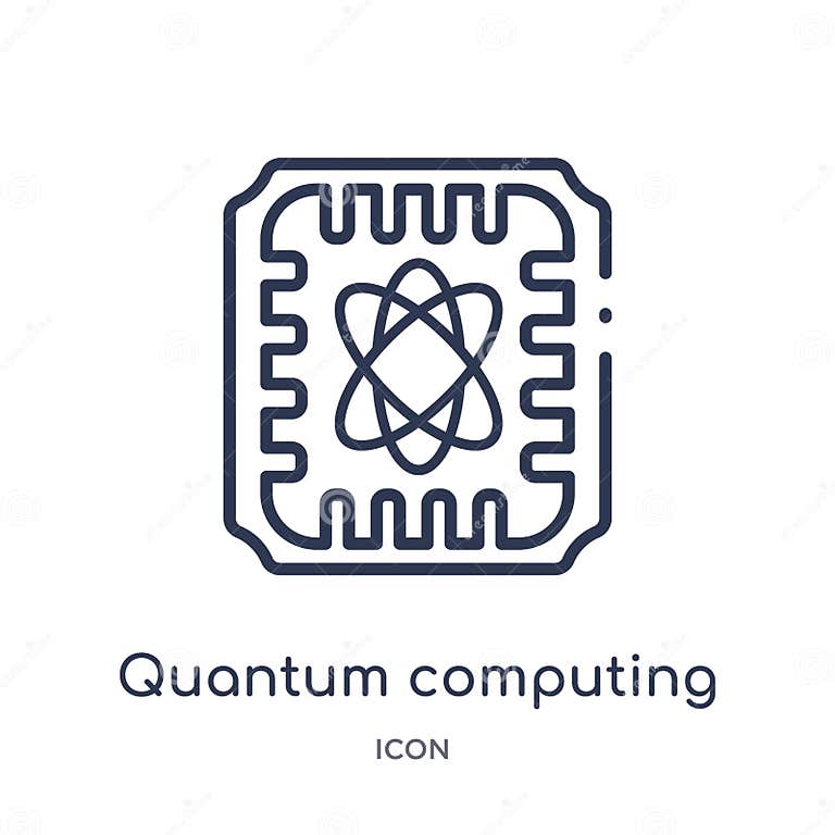 Linear Quantum Computing Icon from Artificial Intellegence and Future Technology Outline ...