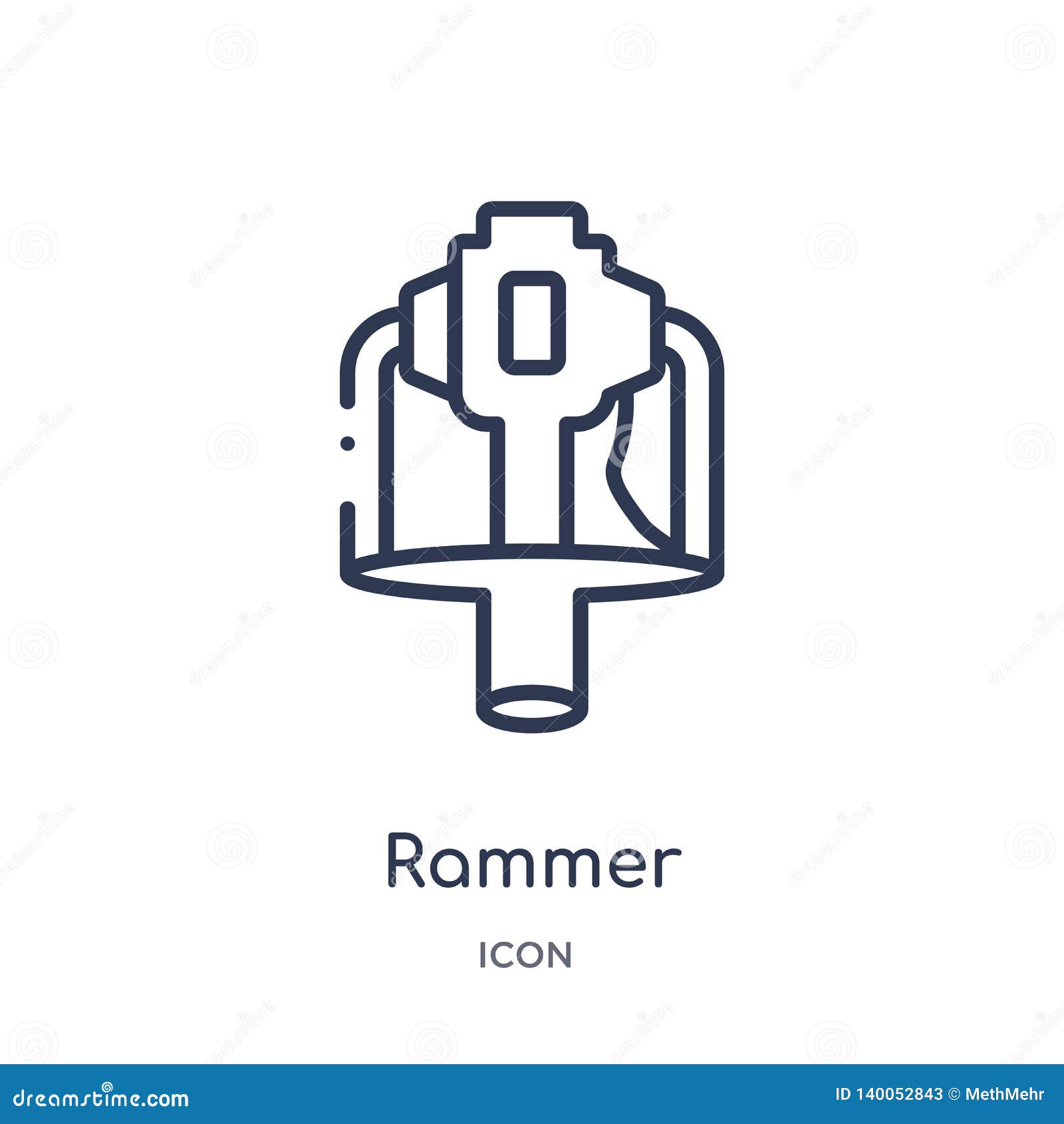Linear Rammer Icon from Construction Tools Outline Collection. Thin ...