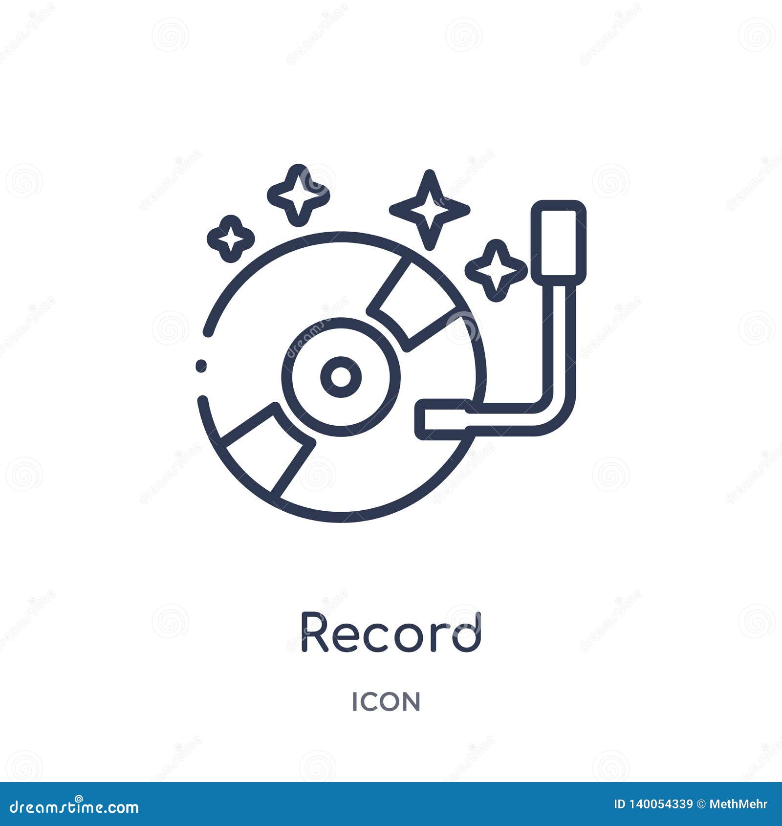 Linear Record Icon from Discotheque Outline Collection. Thin Line ...