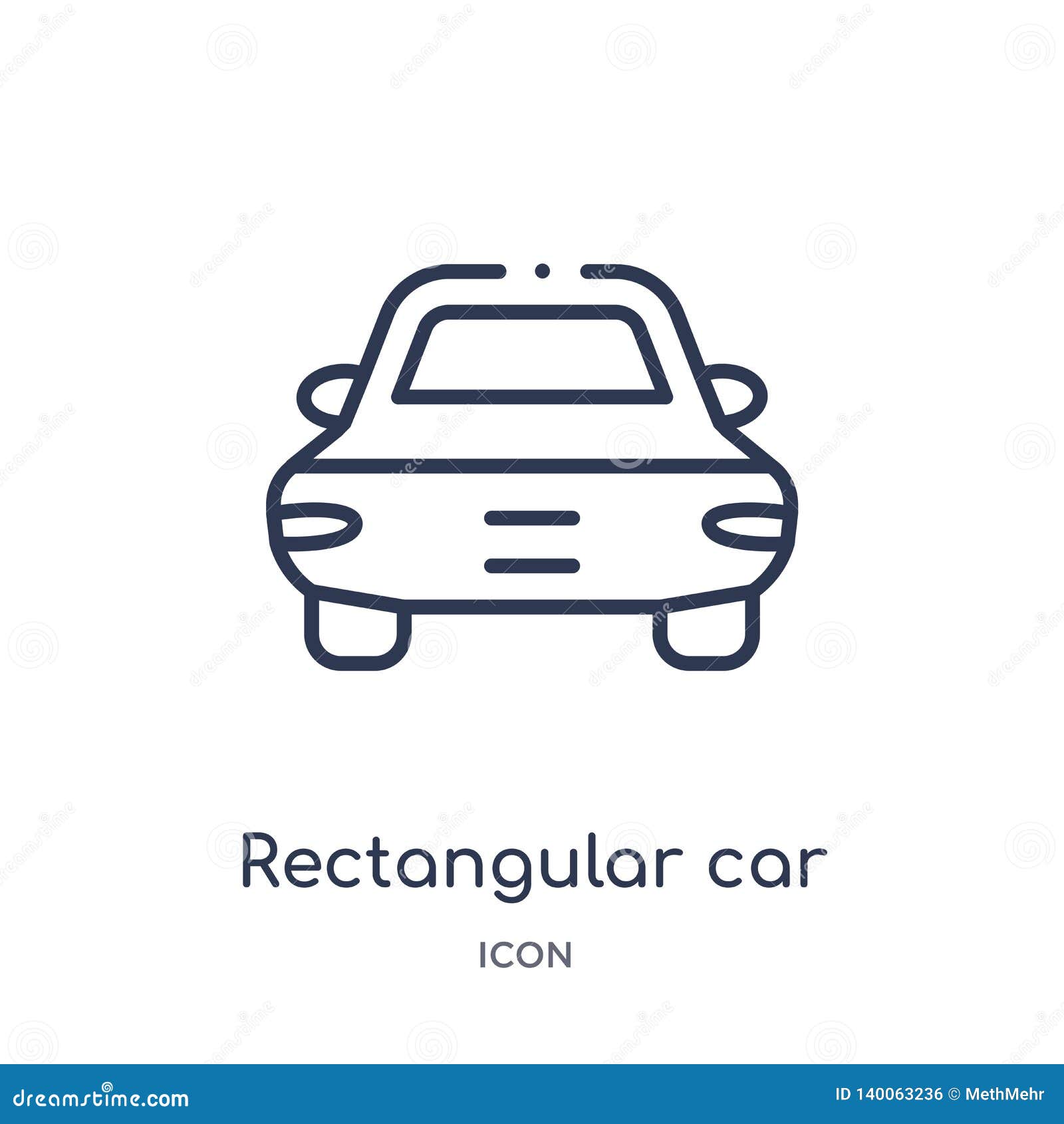 Linear Rectangular Car Front Icon from Mechanicons Outline Collection ...
