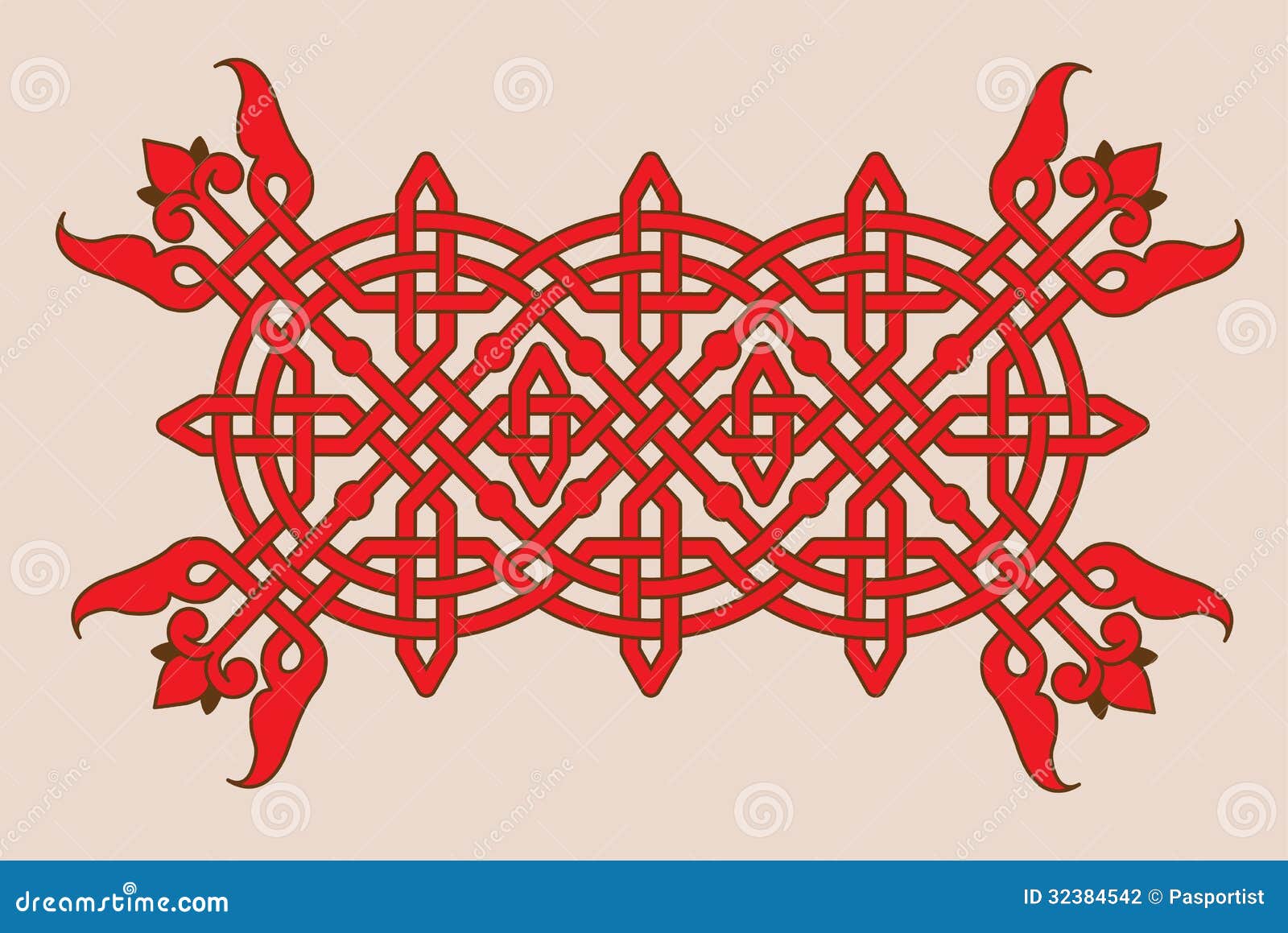 Linear Red Pattern with Interlacing Stock Vector - Illustration of line ...