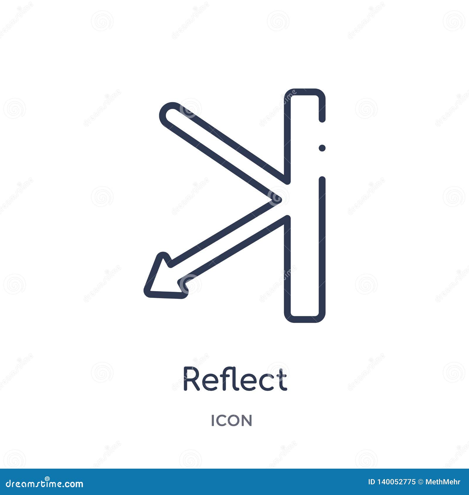Linear Reflect Icon from Creative Process Outline Collection. Thin Line ...