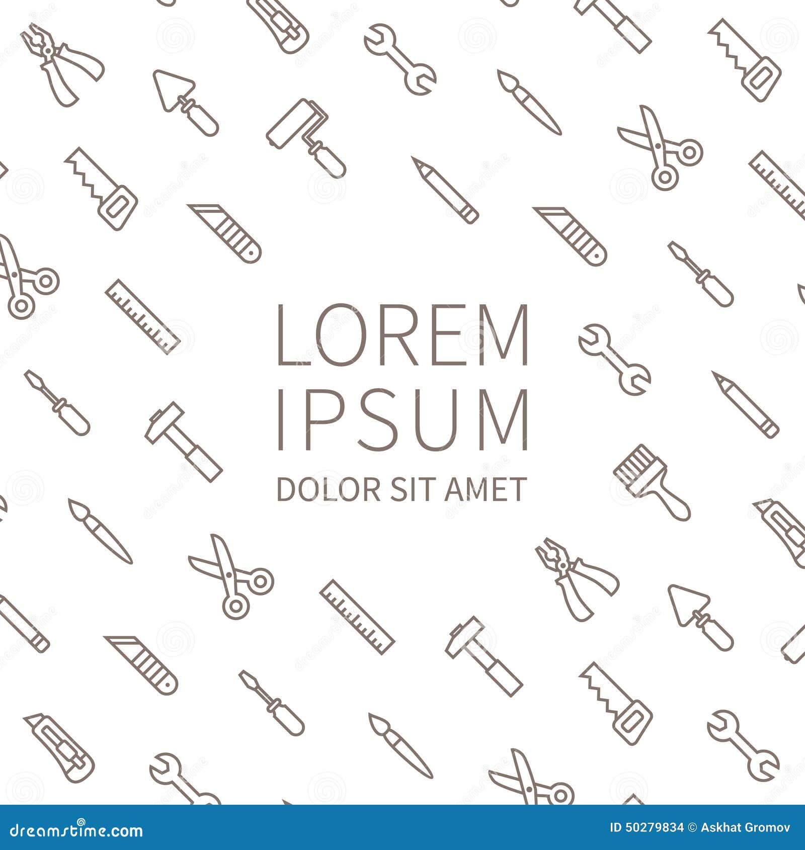 Linear Renovation Tools Vector Frame Stock Vector - Illustration of ...