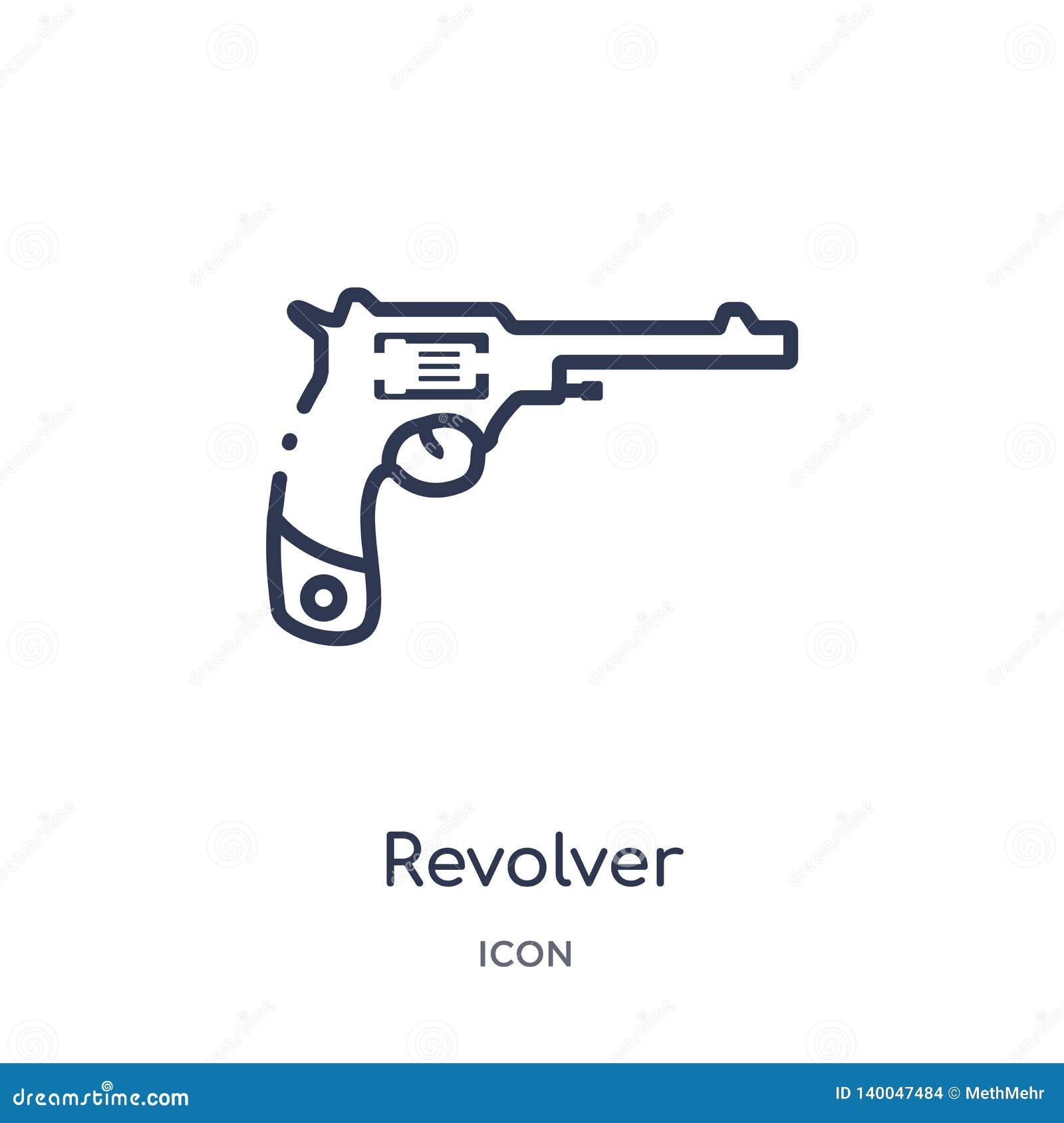 Linear Revolver Icon from Army Outline Collection. Thin Line Revolver ... Linear Revolver Icon from Army Outline Collection. Thin Line Revolver ...