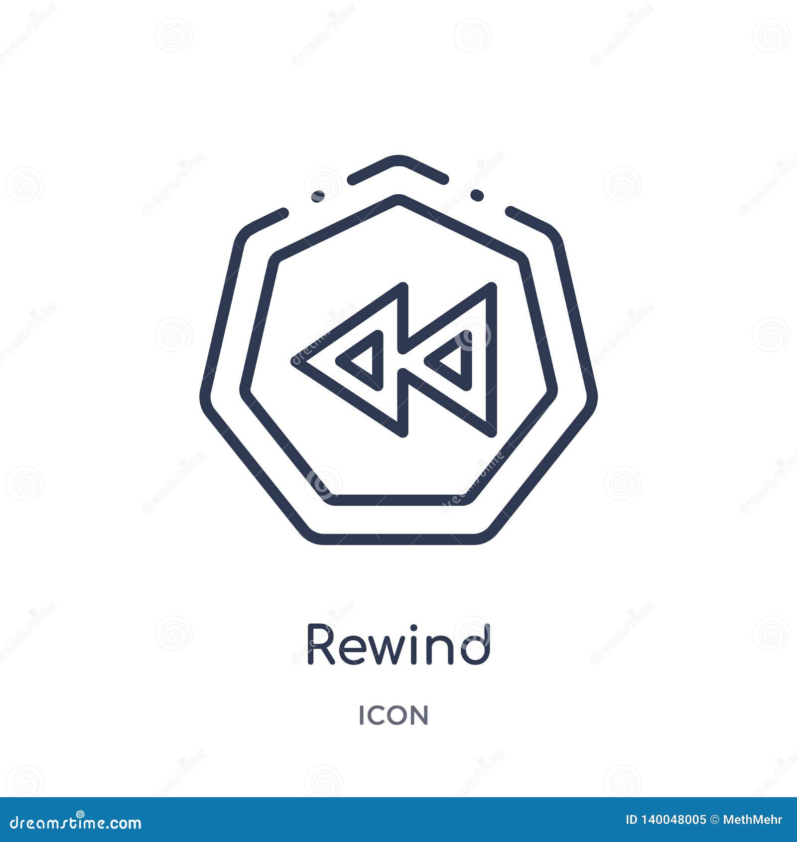 Linear Rewind Time Icon From General Outline Collection. Thin Line ...