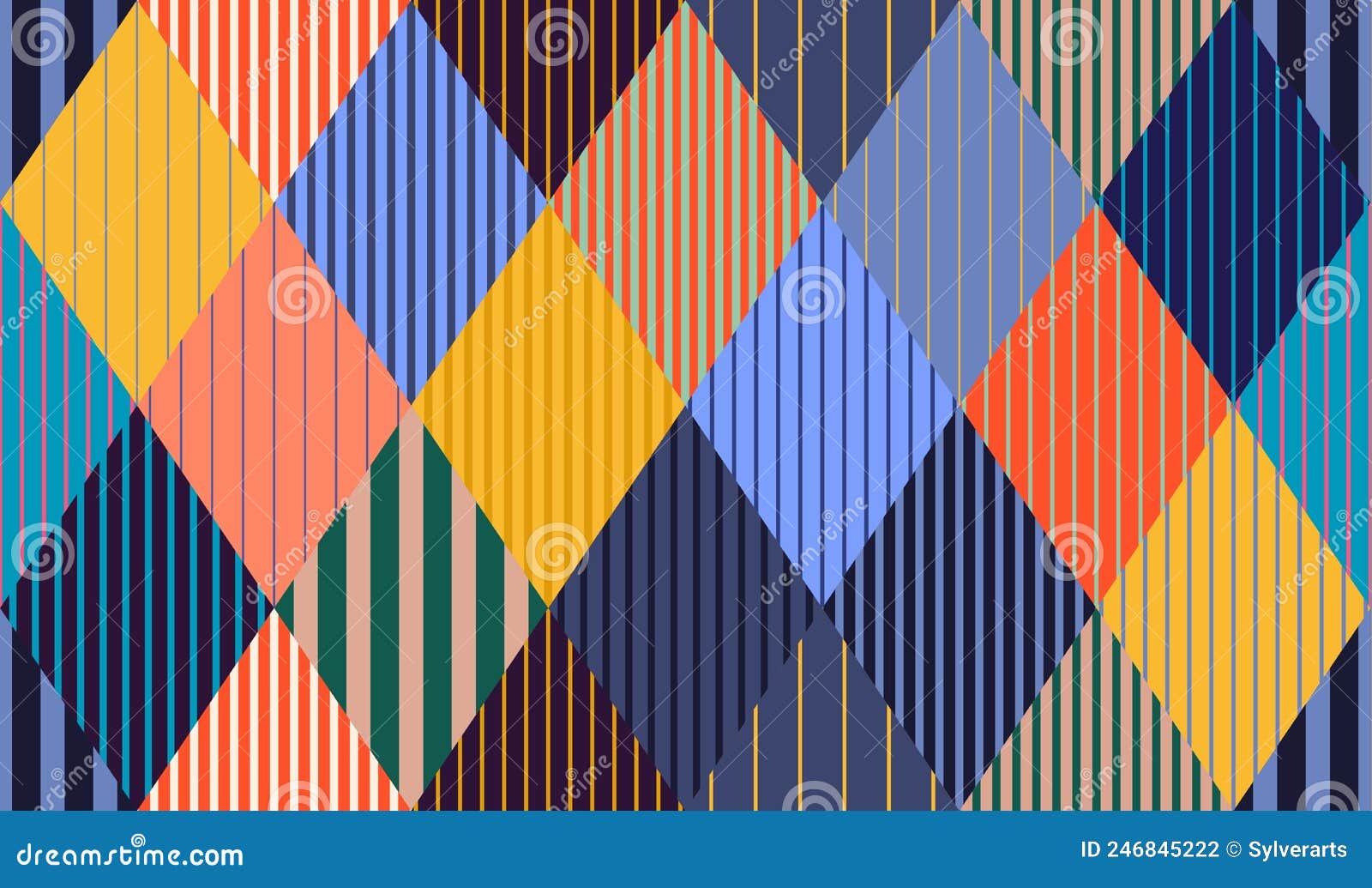 Linear Rhombuses Seamless Pattern Vector, Graphic Lines Endless Rhomb ...
