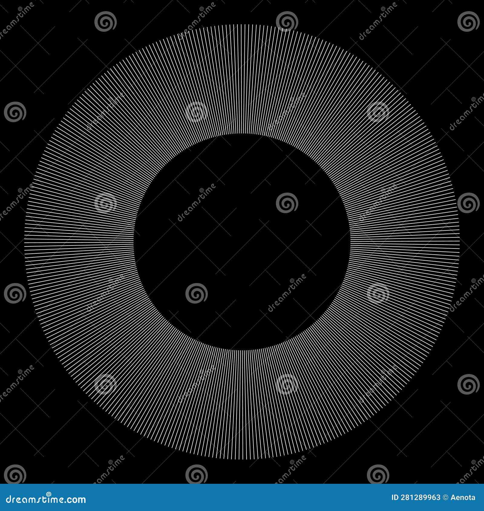 Linear Ring for Design Project on Black - Vector Illustration Stock ...