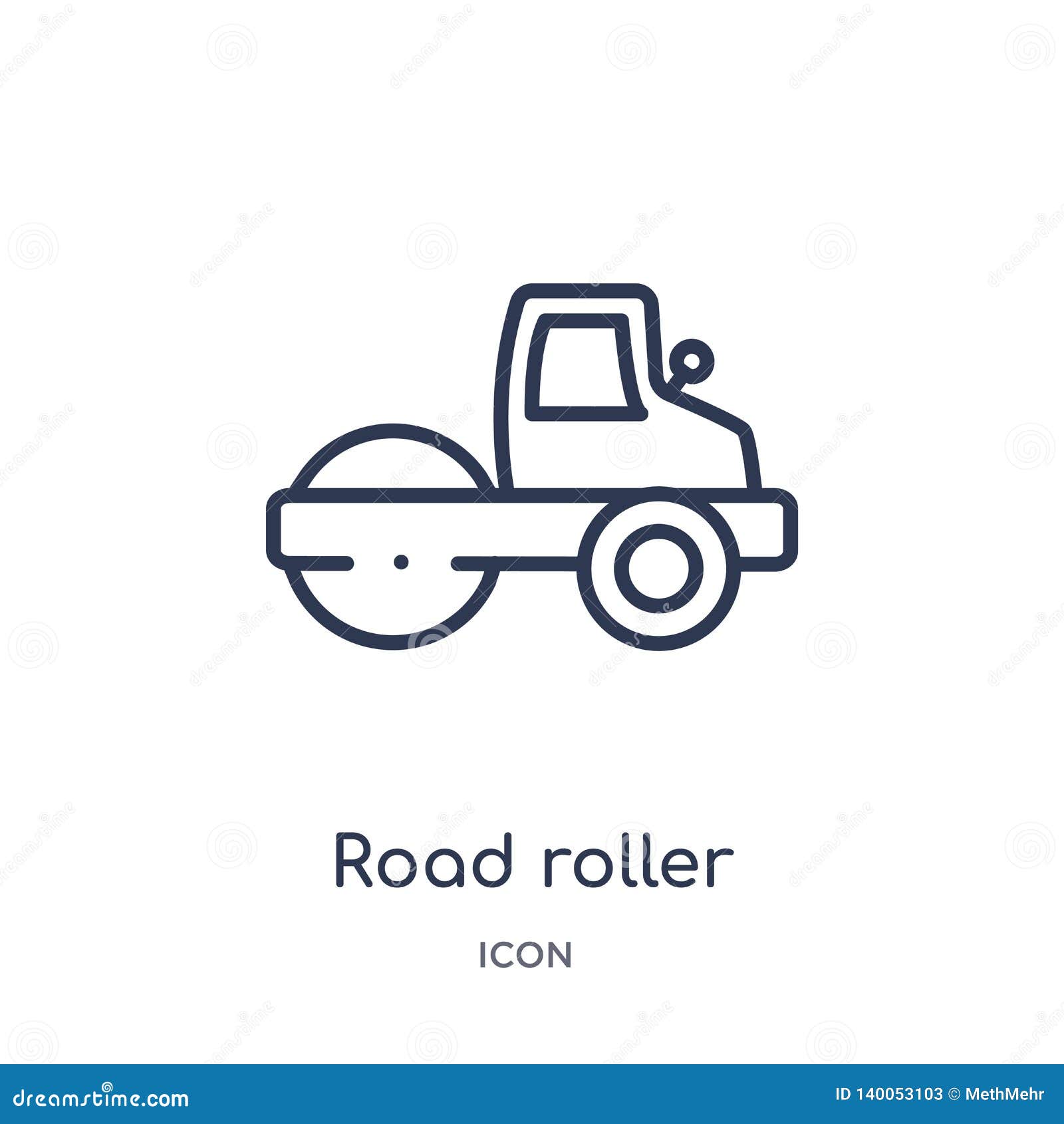 Linear Road Roller Icon From Construction Tools Outline Collection ...