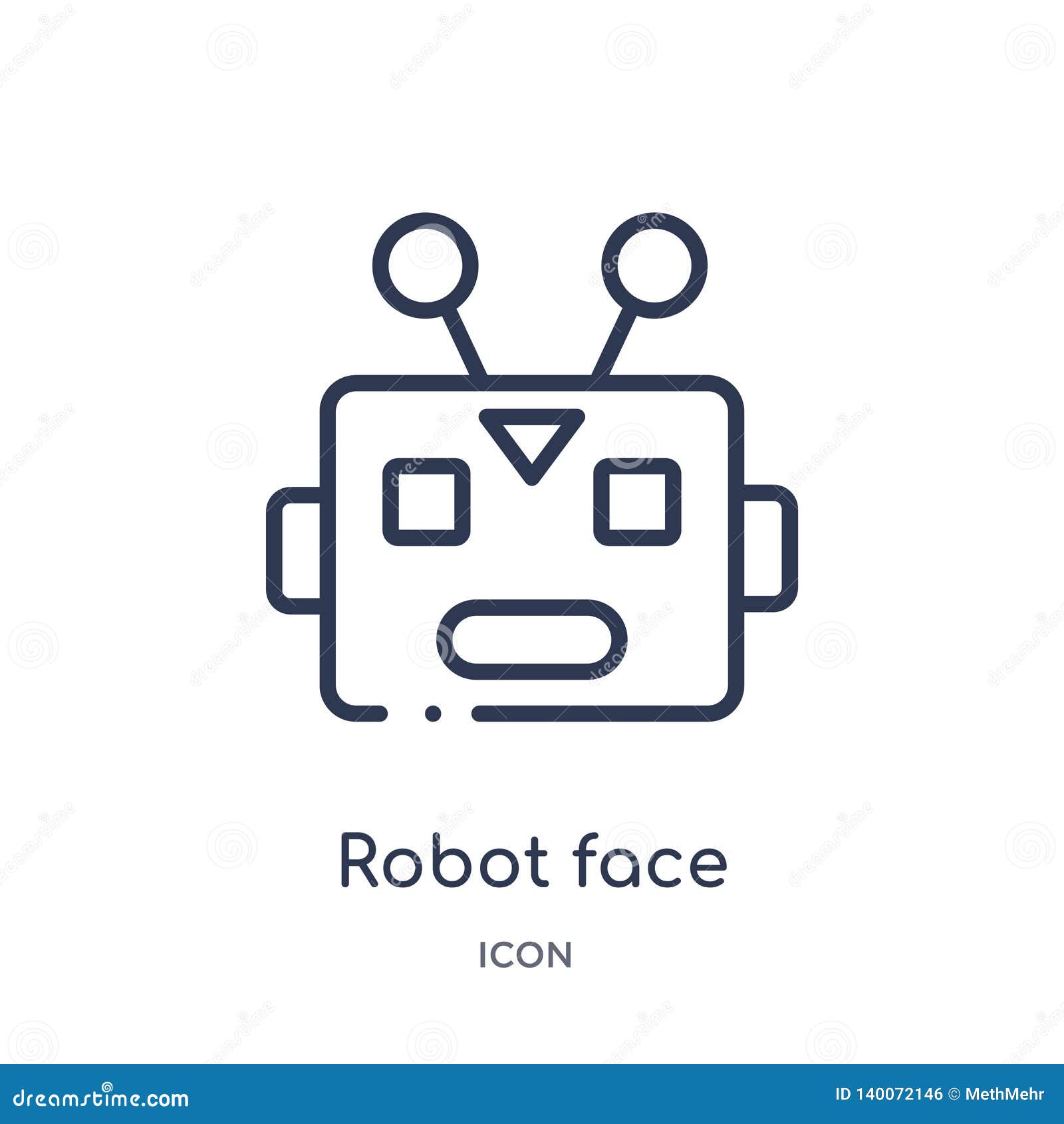 Linear Robot Face Icon from Electronics Outline Collection. Thin Line ...