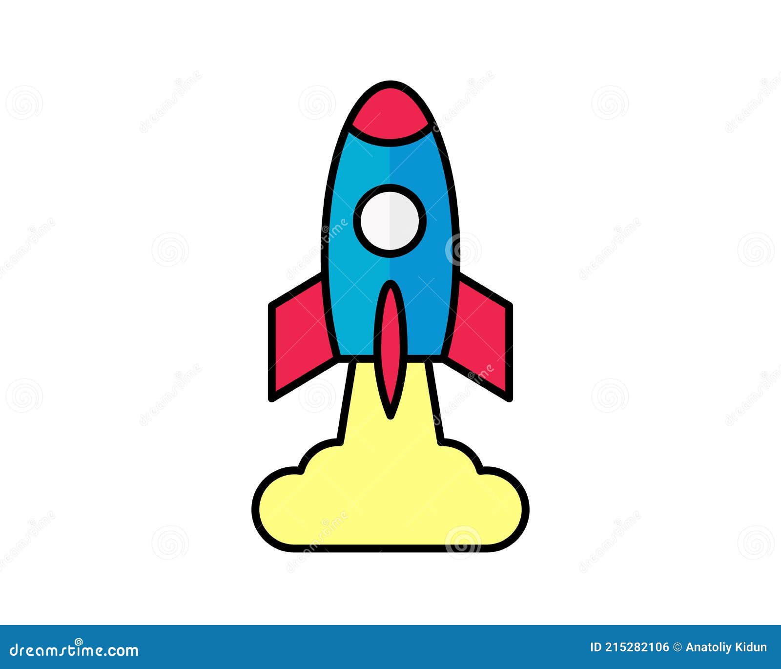 Linear Rocket Icon. Pictogram of Spaceship in Outline Style on White ...