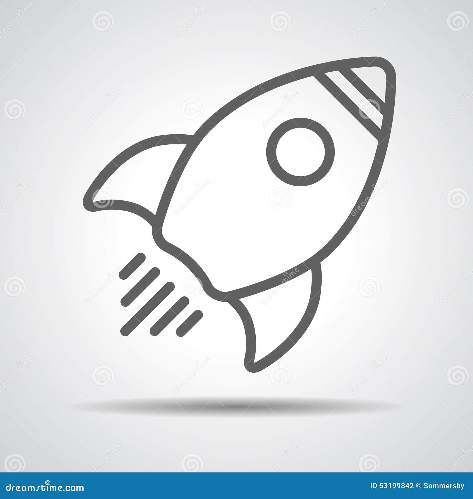 Linear rocket icon stock vector. Illustration of mission - 53199842