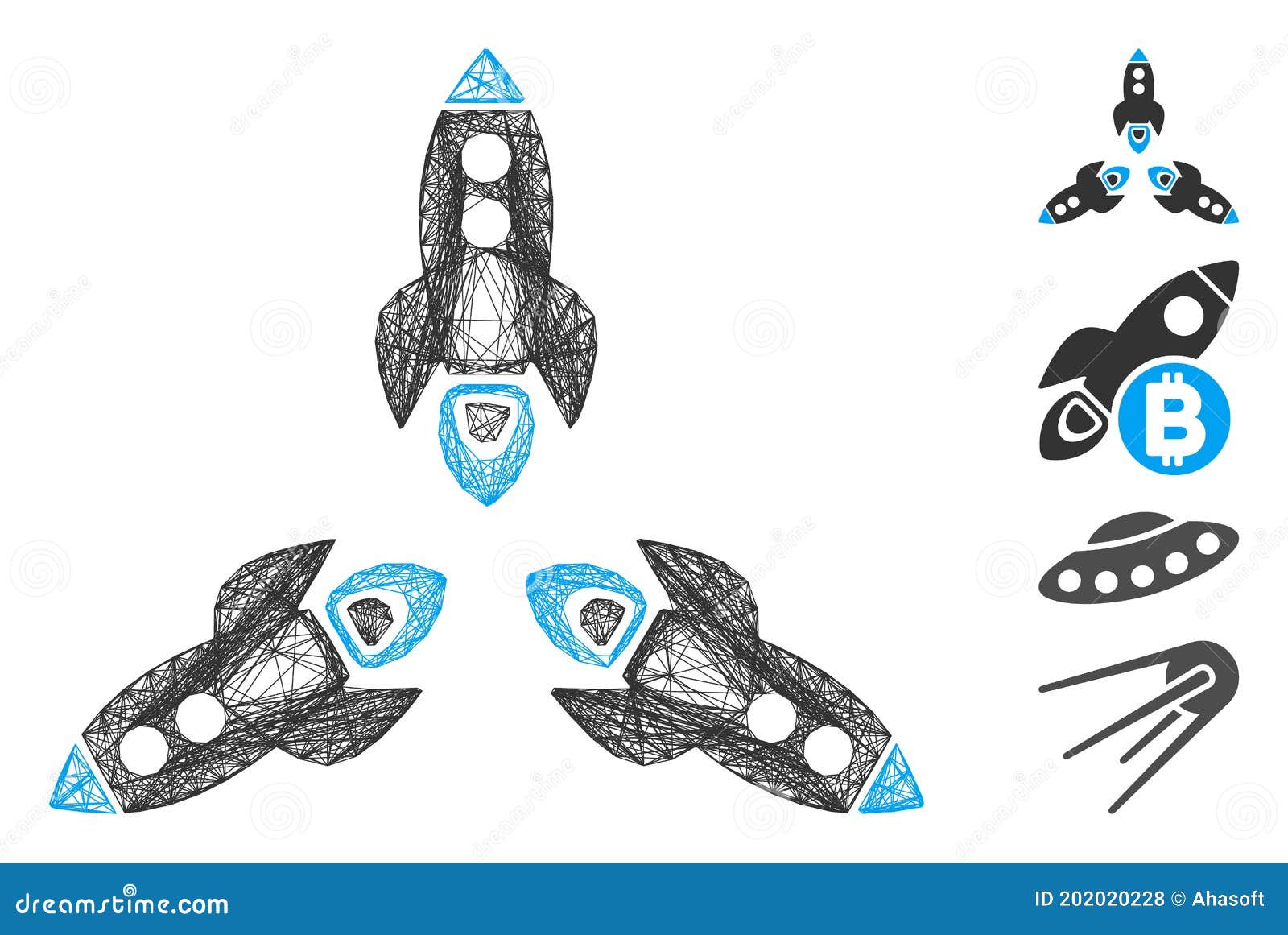 Linear Rockets Out Vector Mesh Stock Illustration - Illustration of ...