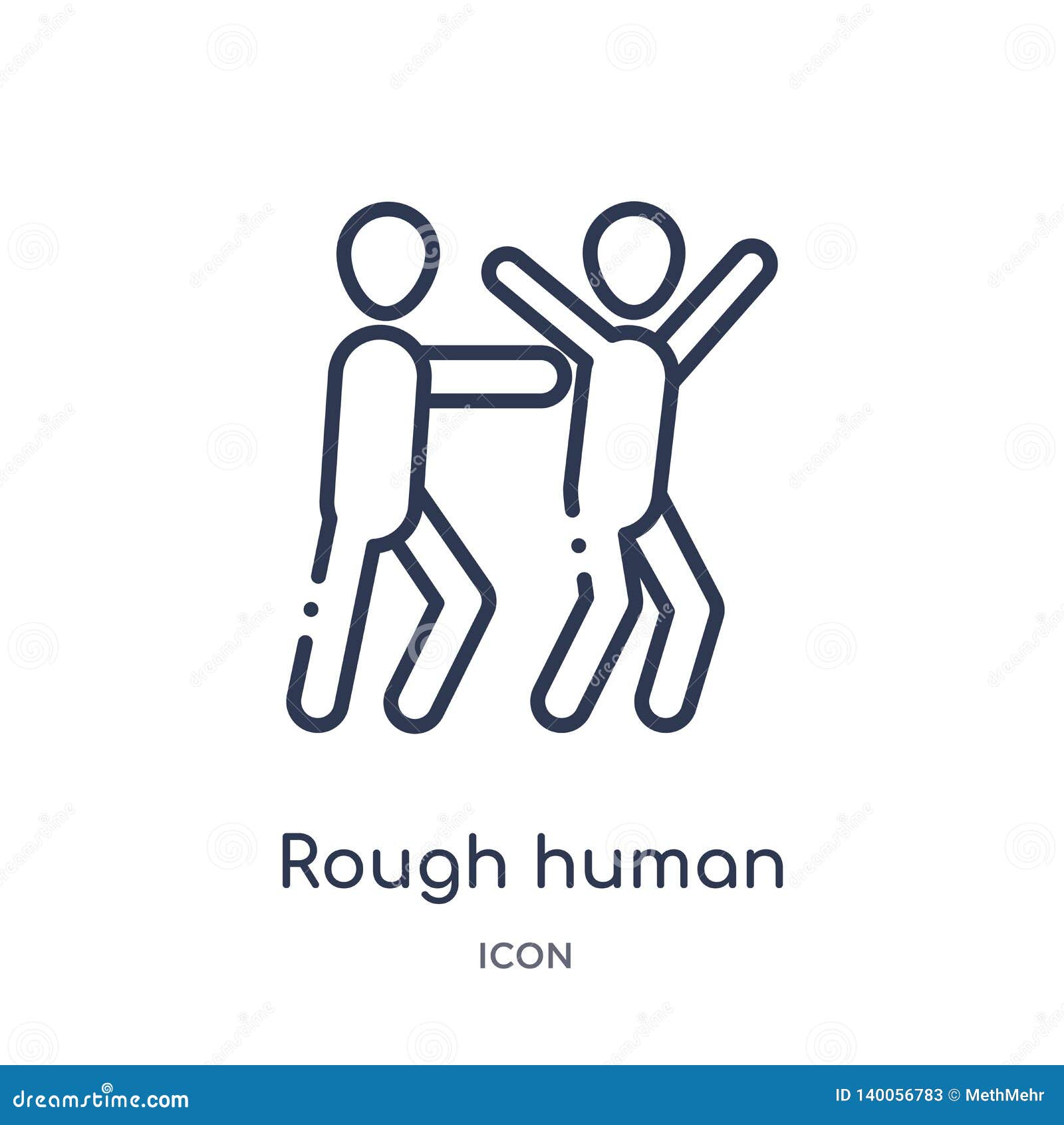 Linear Rough Human Icon From Feelings Outline Collection. Thin Line ...