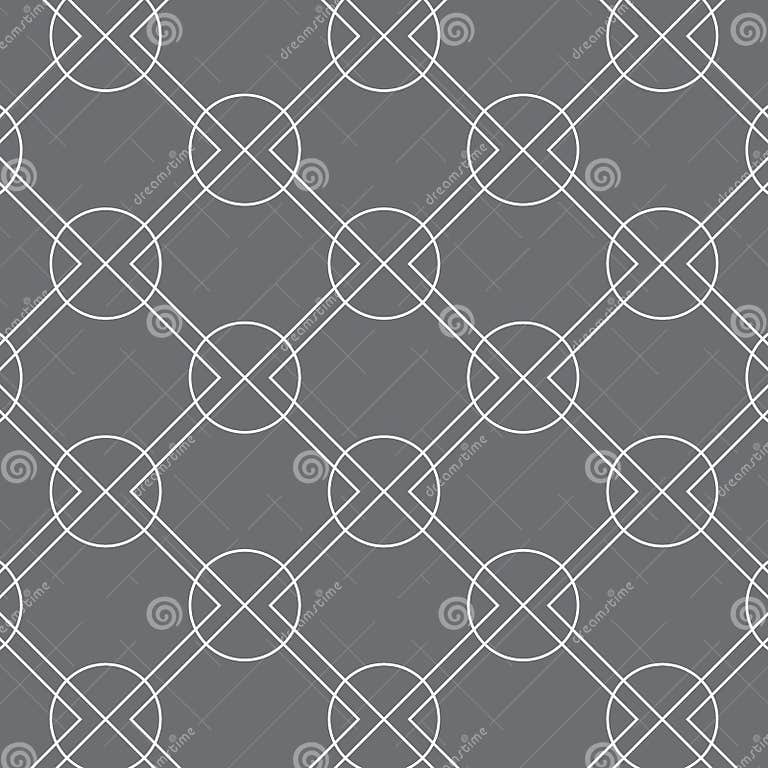 Linear Rounded Diamond Shape and Circle, Vector Pattern.Pattern is ...