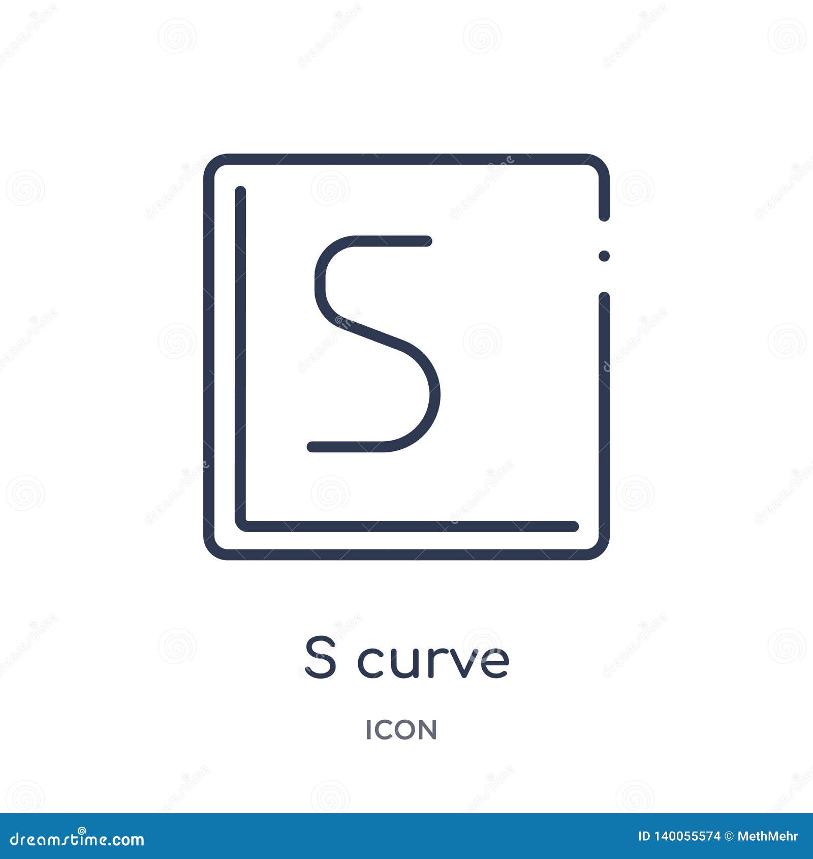 Linear S Curve Icon from Edit Outline Collection. Thin Line S Curve ...