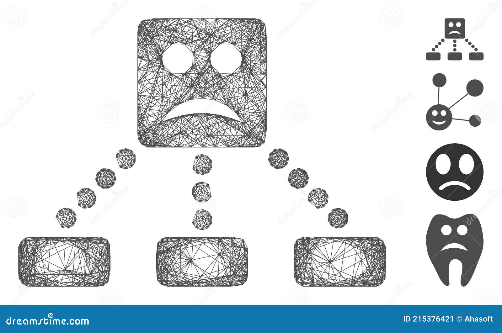 Linear Sad Smiley Relations Diagram Vector Mesh Stock Vector ...