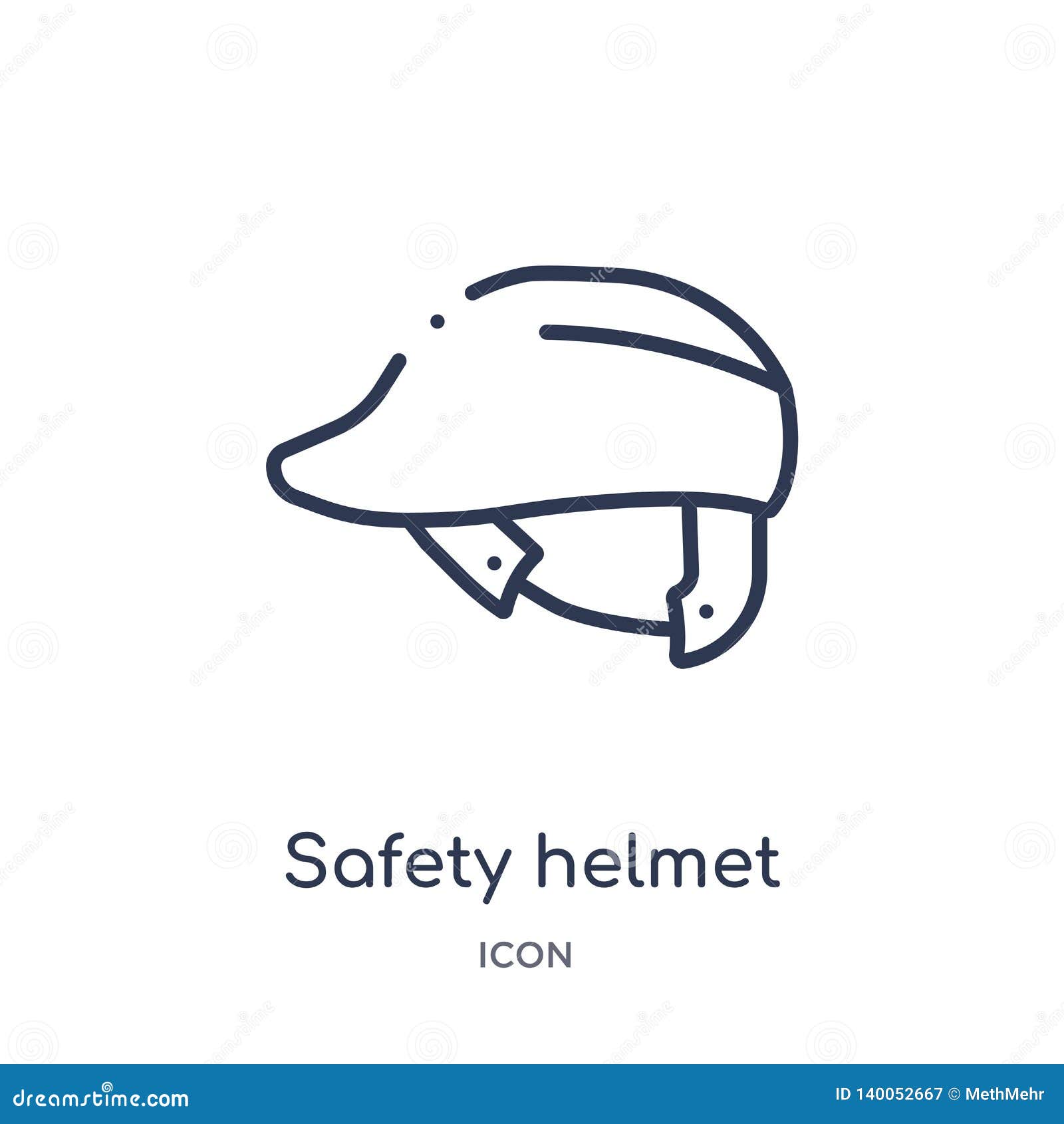 Linear Safety Helmet Icon from Construction Tools Outline Collection ...