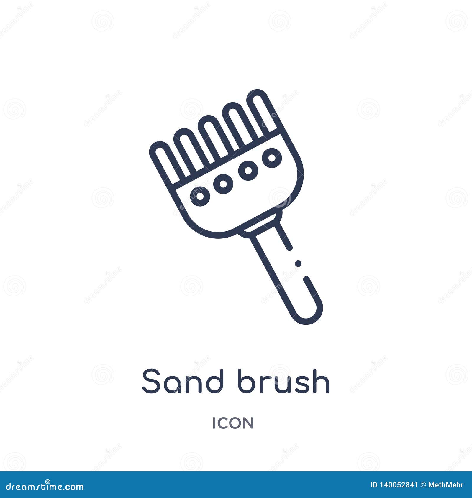 Linear Sand Brush Icon from Construction Outline Collection. Thin Line ...