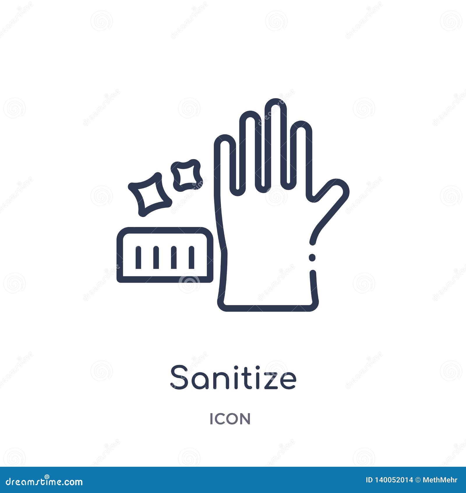 Linear Sanitize Icon From Cleaning Outline Collection. Thin Line ...