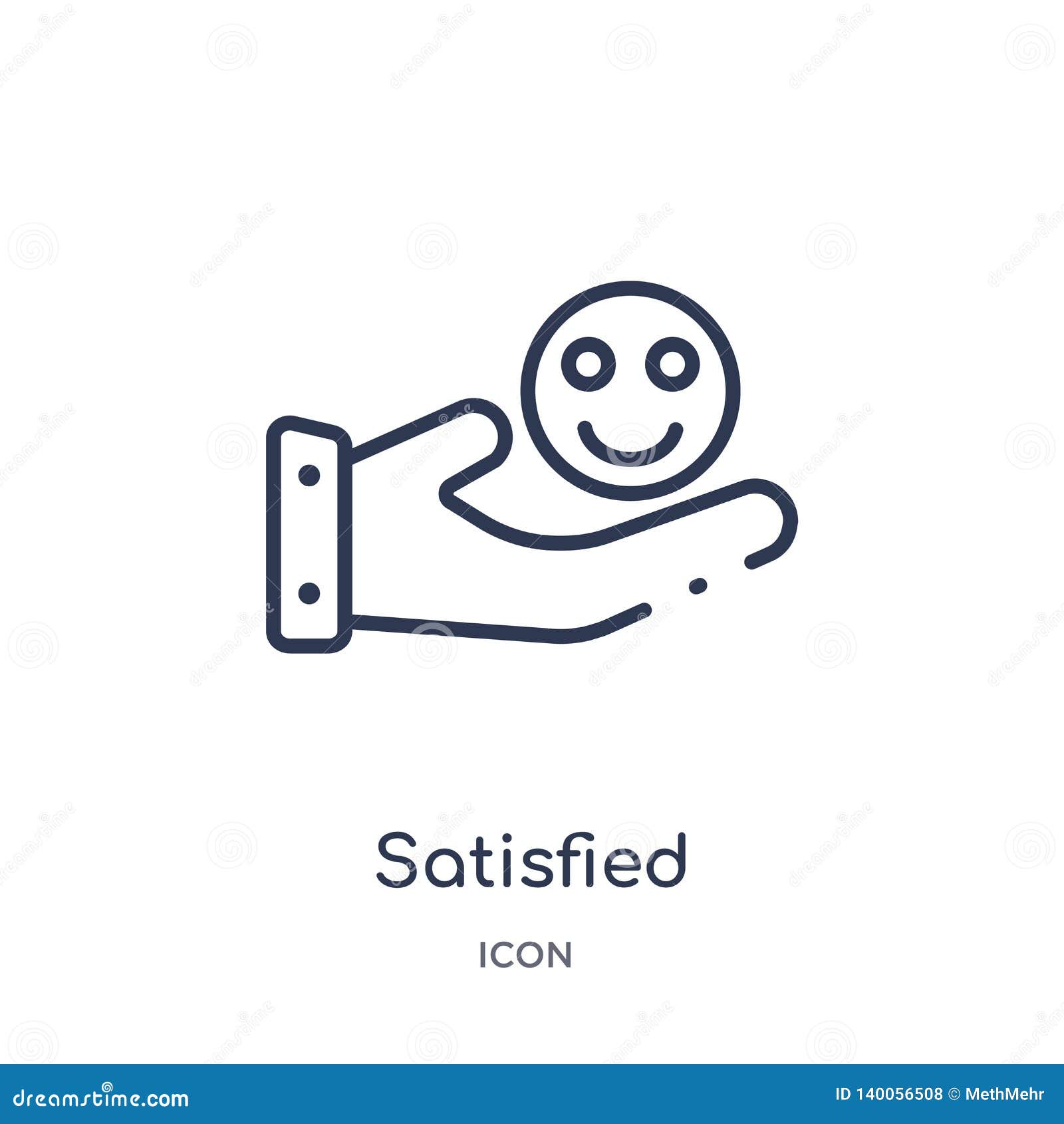 Linear Satisfied Icon from Feedback Outline Collection. Thin Line ...