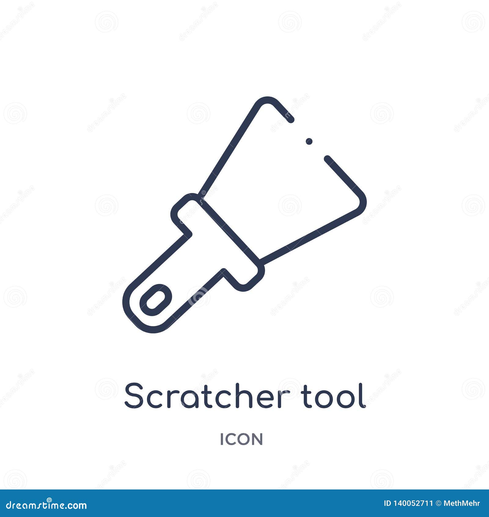 Linear Scratcher Tool Icon from Construction Tools Outline Collection ...