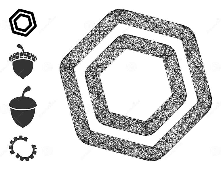 Linear Nut Vector Mesh stock vector. Illustration of concept - 202377263